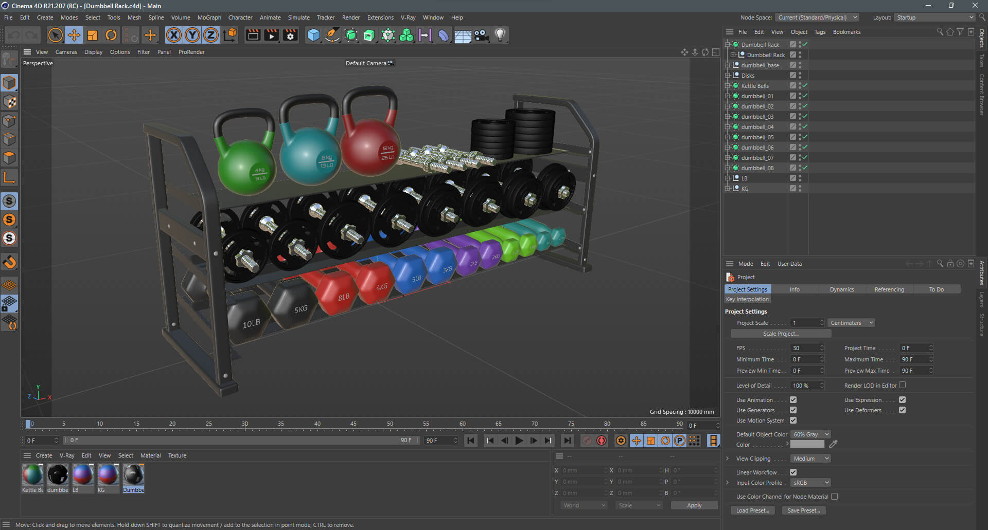 Dumbbell Rack - 3D Model by Cactus3D