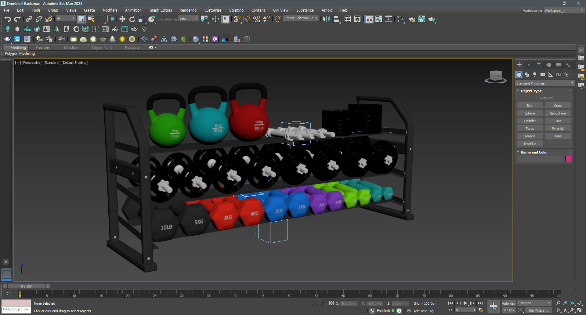 Dumbbell Rack - 3D Model by Cactus3D
