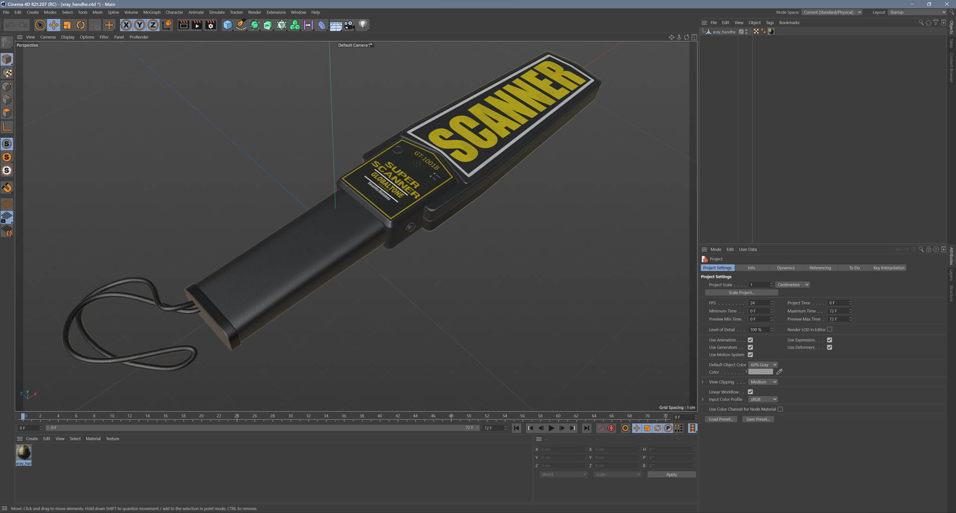 Handheld Security Metal Detector - 3D Model by Cactus3D