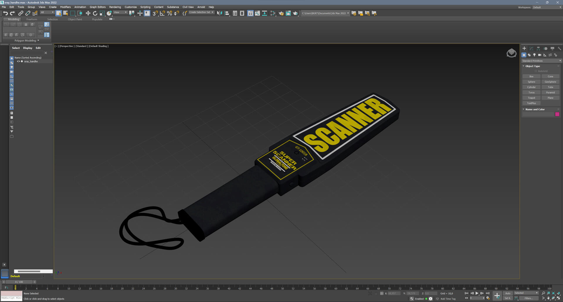 Handheld Security Metal Detector - 3D Model by Cactus3D