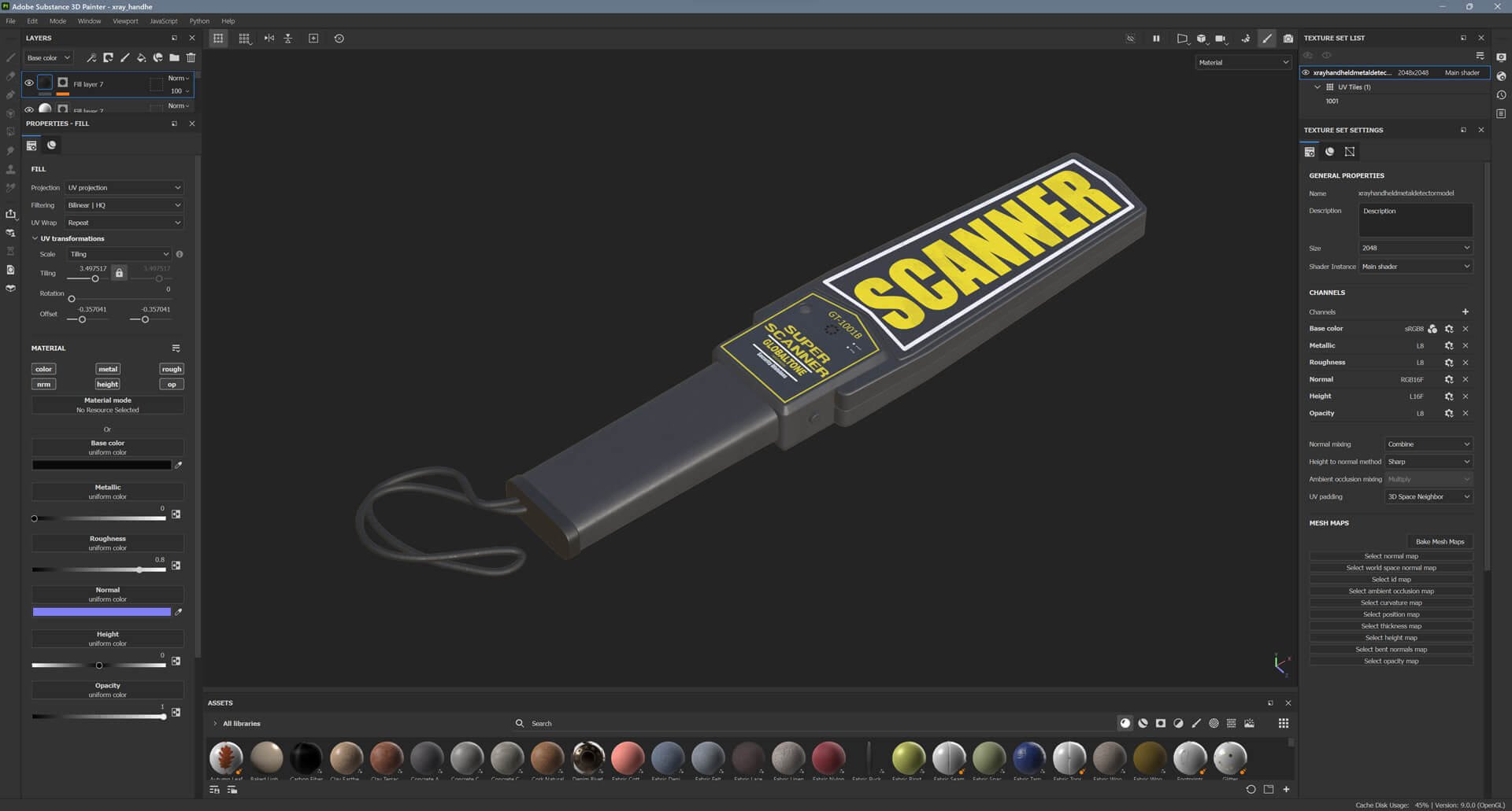 Handheld Security Metal Detector - 3D Model by Cactus3D
