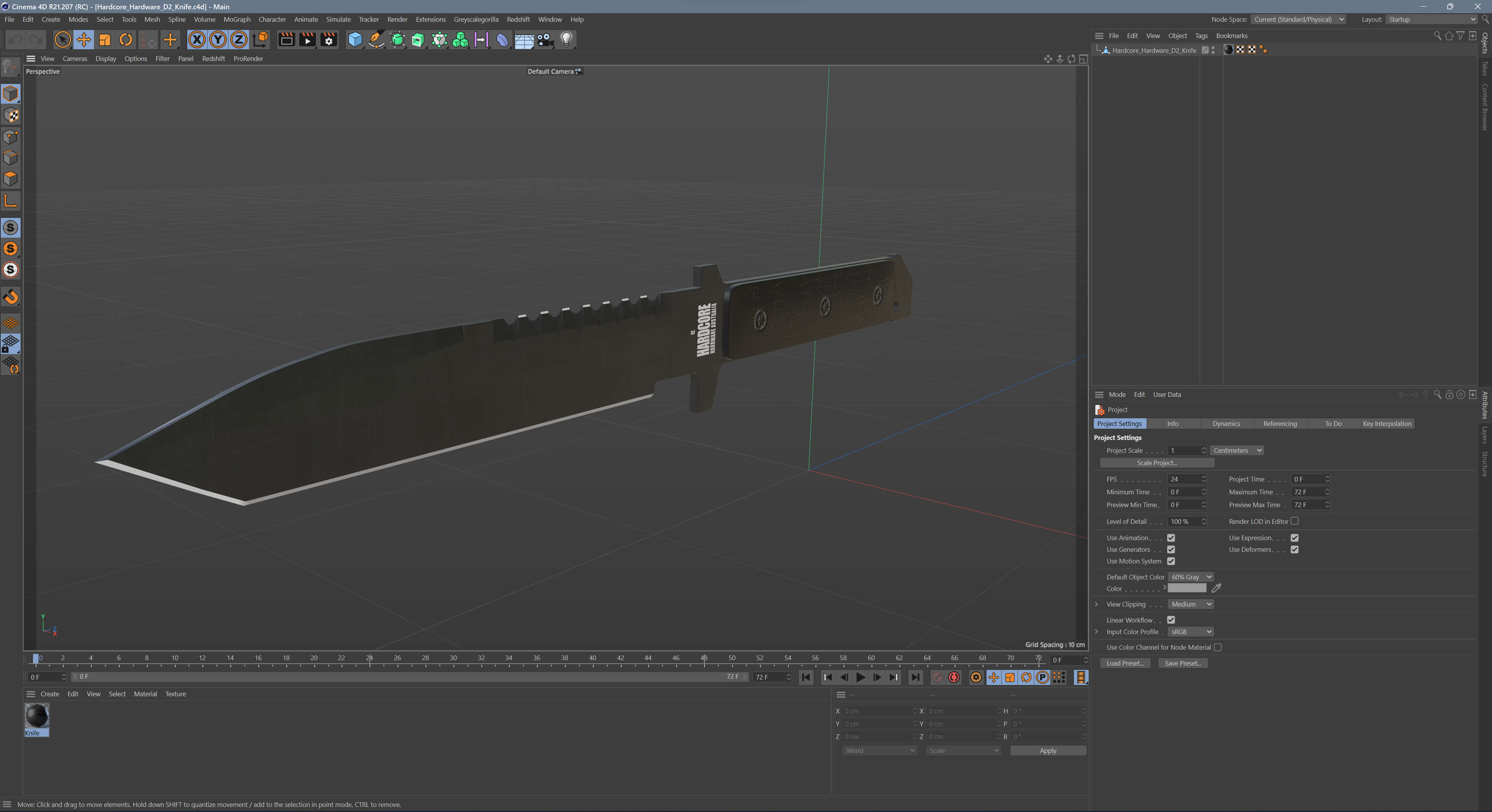 Hardcore Hardware D2 Knife - 3D Model by Cactus3D
