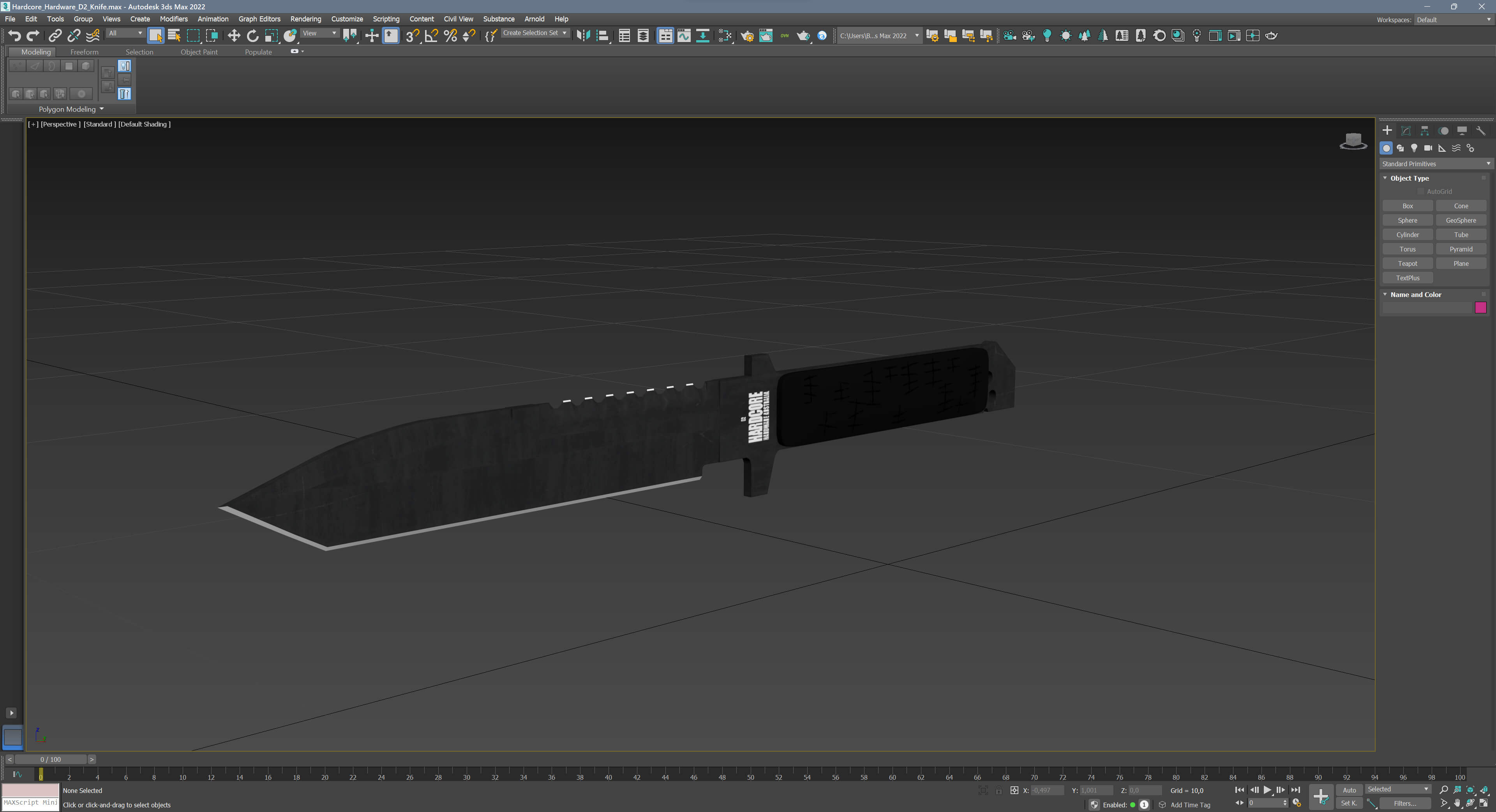 Hardcore Hardware D2 Knife - 3D Model by Cactus3D