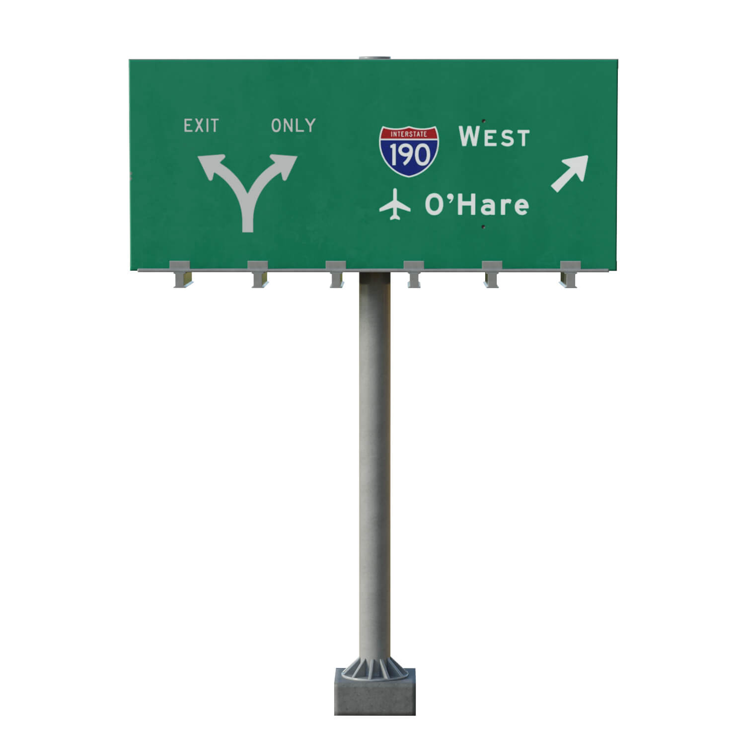 Highway Sign 01 - 3D Model by Cactus3D