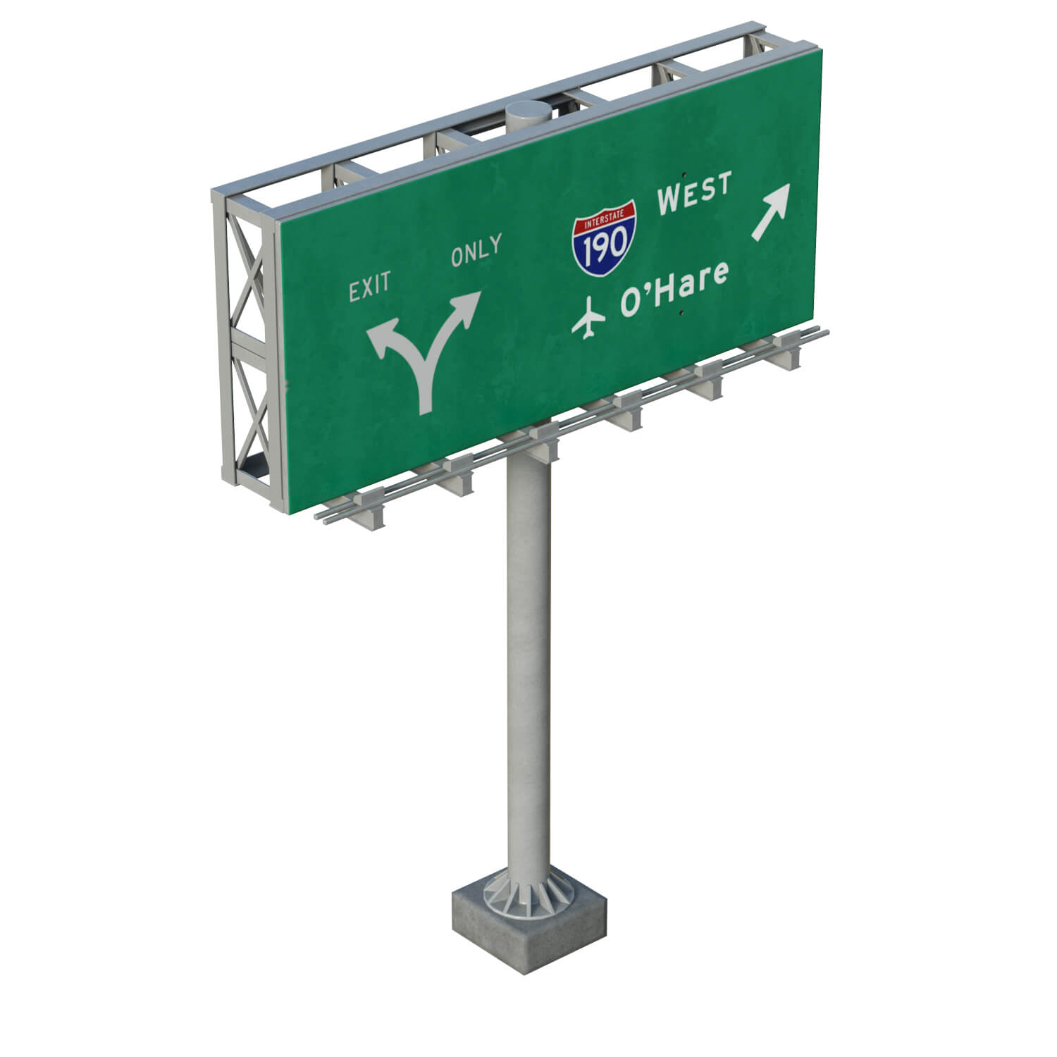 Highway Sign 01 - 3D Model by Cactus3D