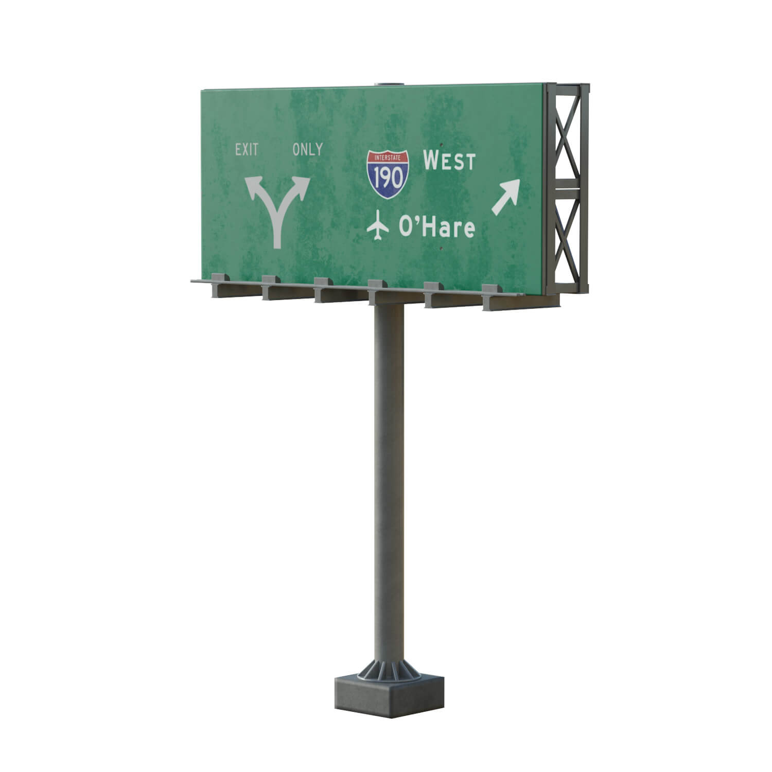 Highway Sign 01 - 3D Model by Cactus3D