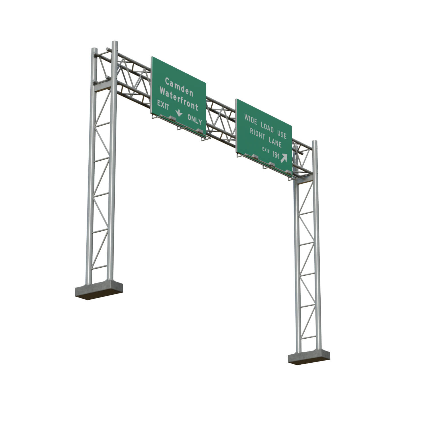 Highway Sign 04 - 3D Model by Cactus3D