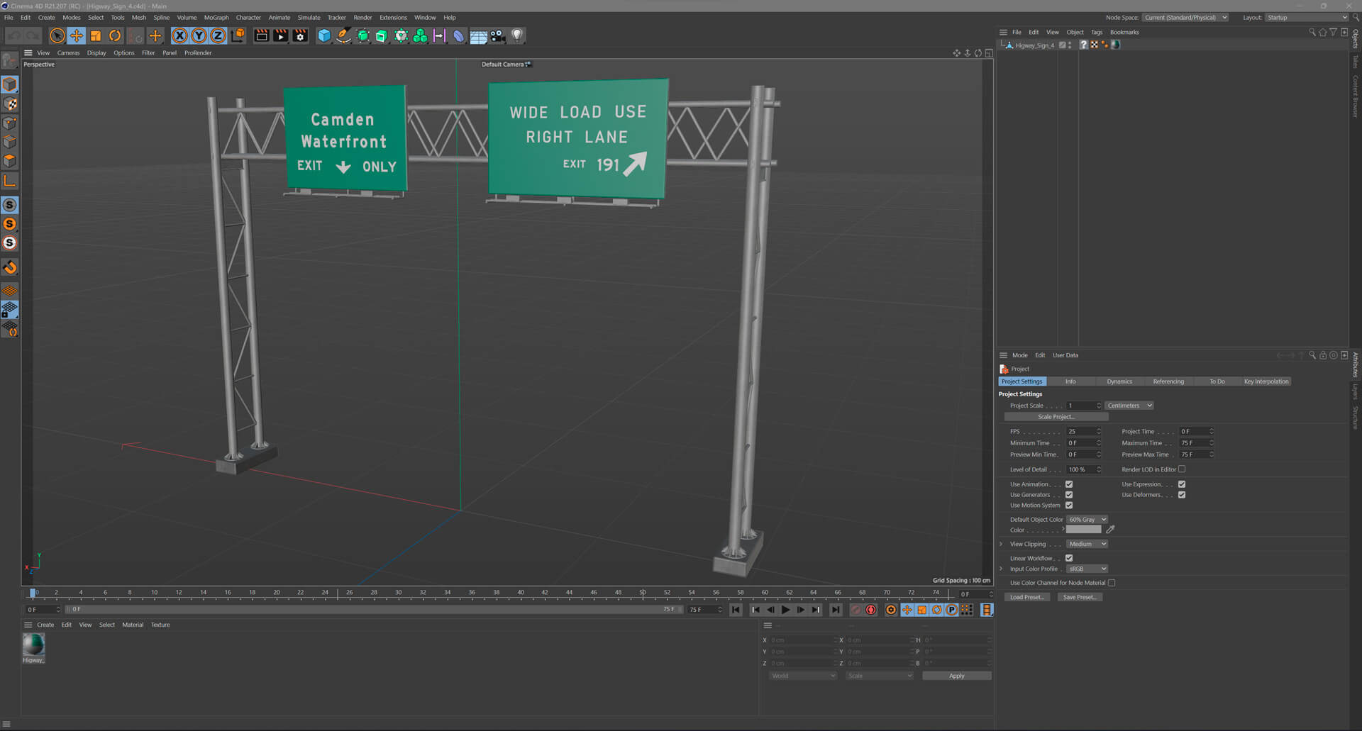 Highway Sign 04 - 3D Model by Cactus3D