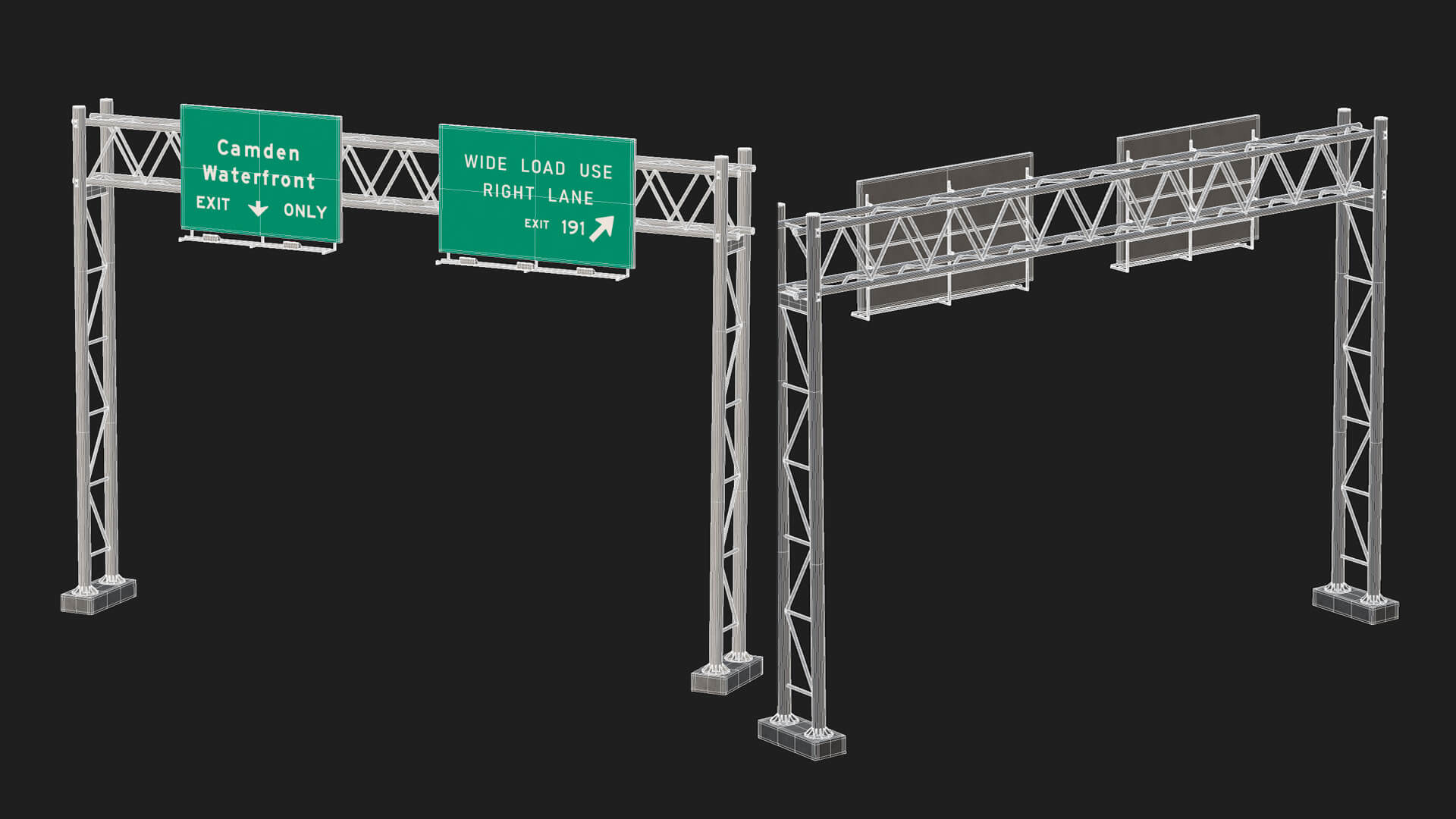 Highway Sign 04 - 3D Model by Cactus3D