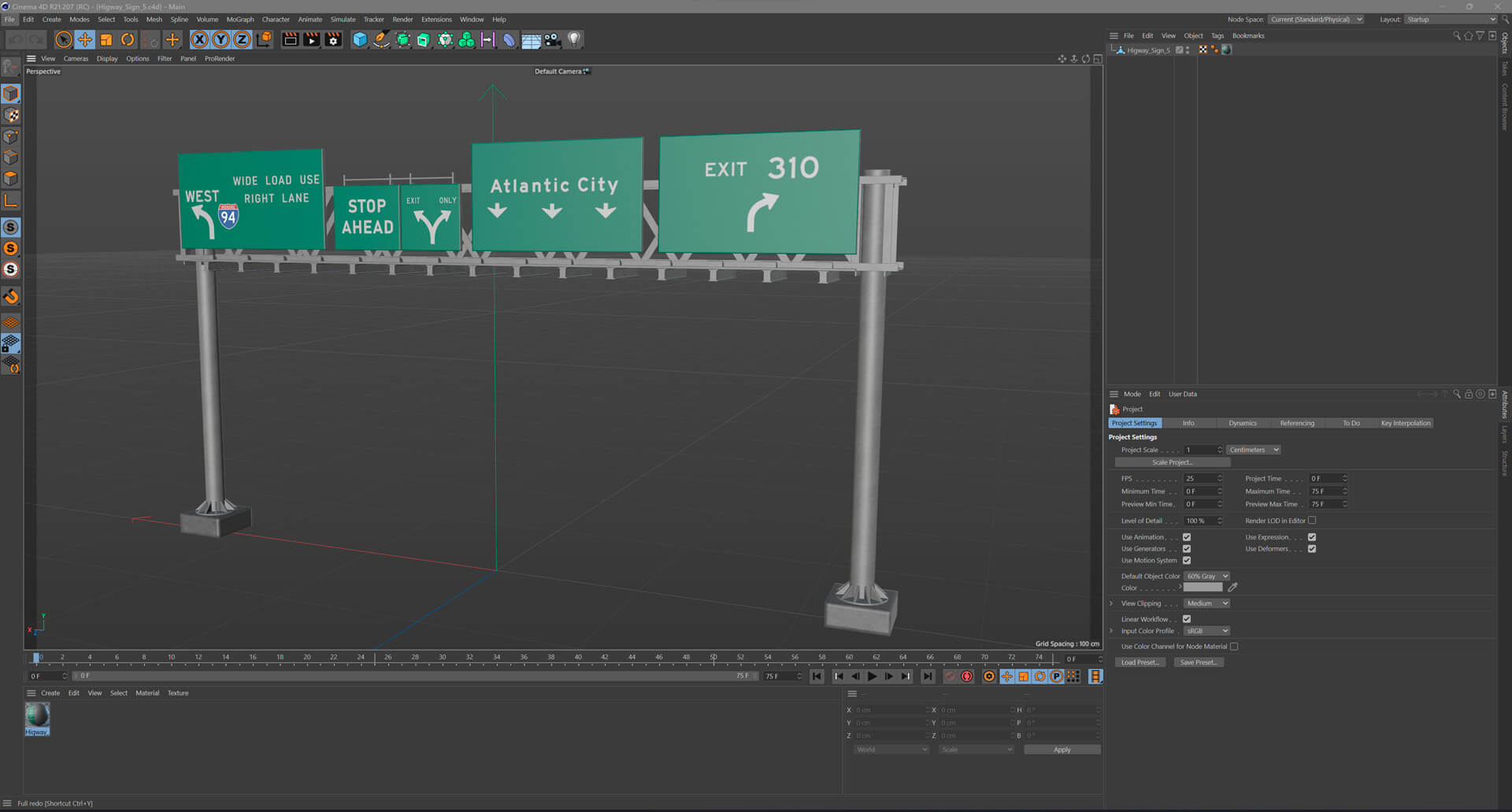 Highway Sign 05 - 3D Model by Cactus3D