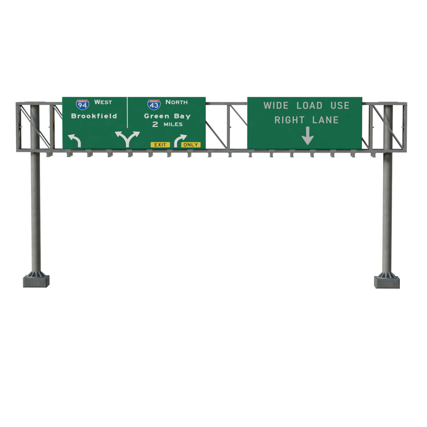 Highway Sign 06 - 3D Model by Cactus3D