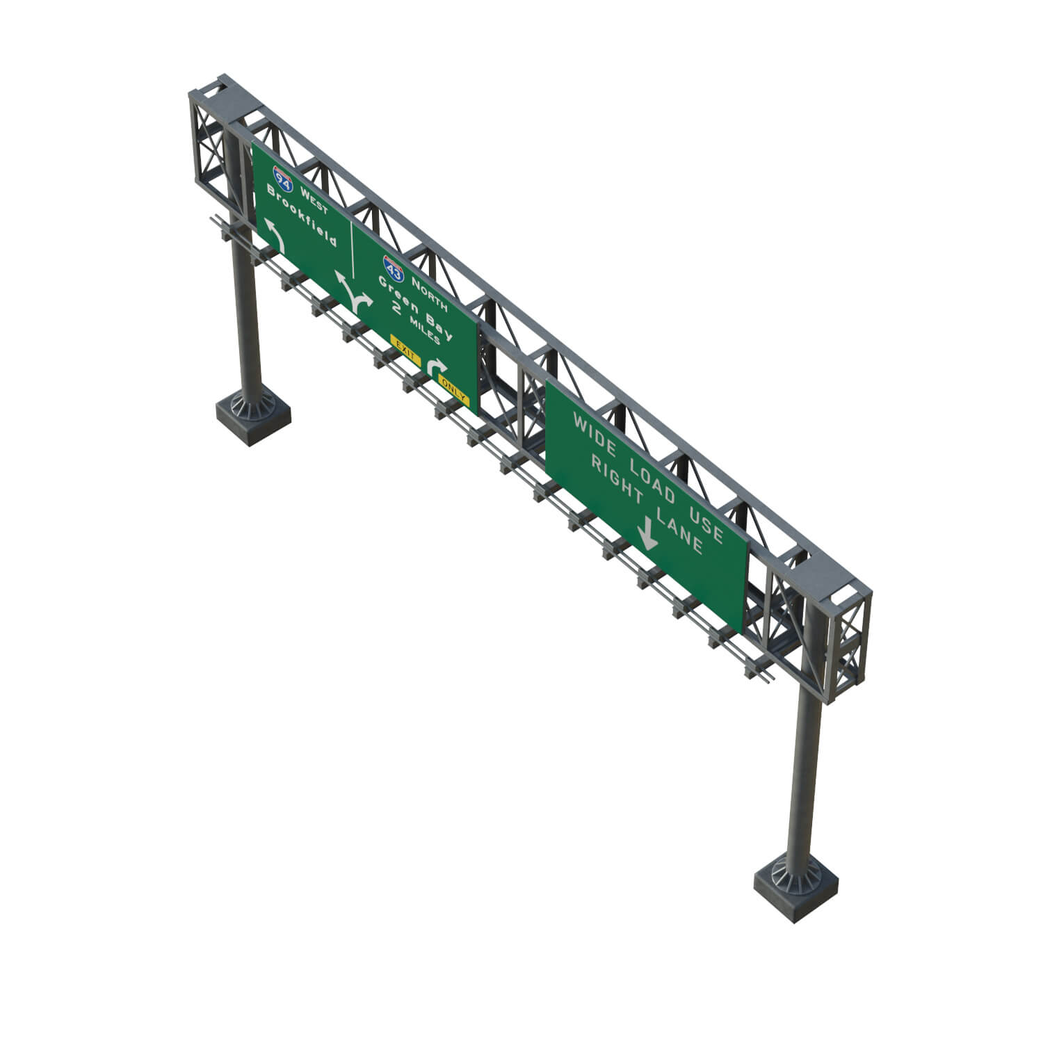 Highway Sign 06 - 3D Model by Cactus3D