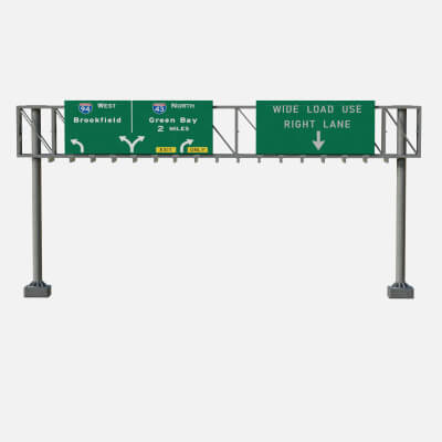 Highway Sign 06 - 3D Model by Cactus3D
