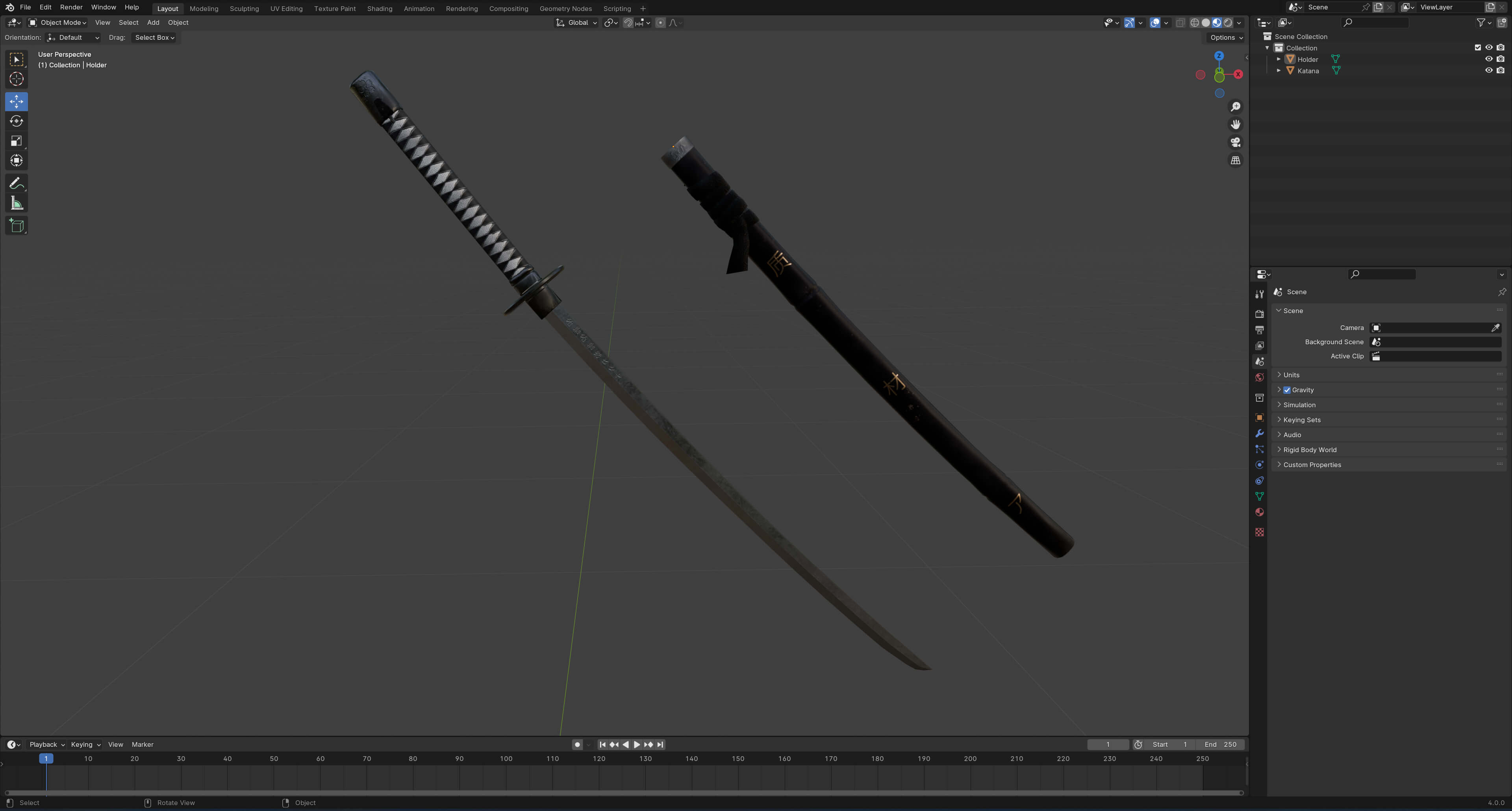 Katana Sword - 3D Model by Cactus3D