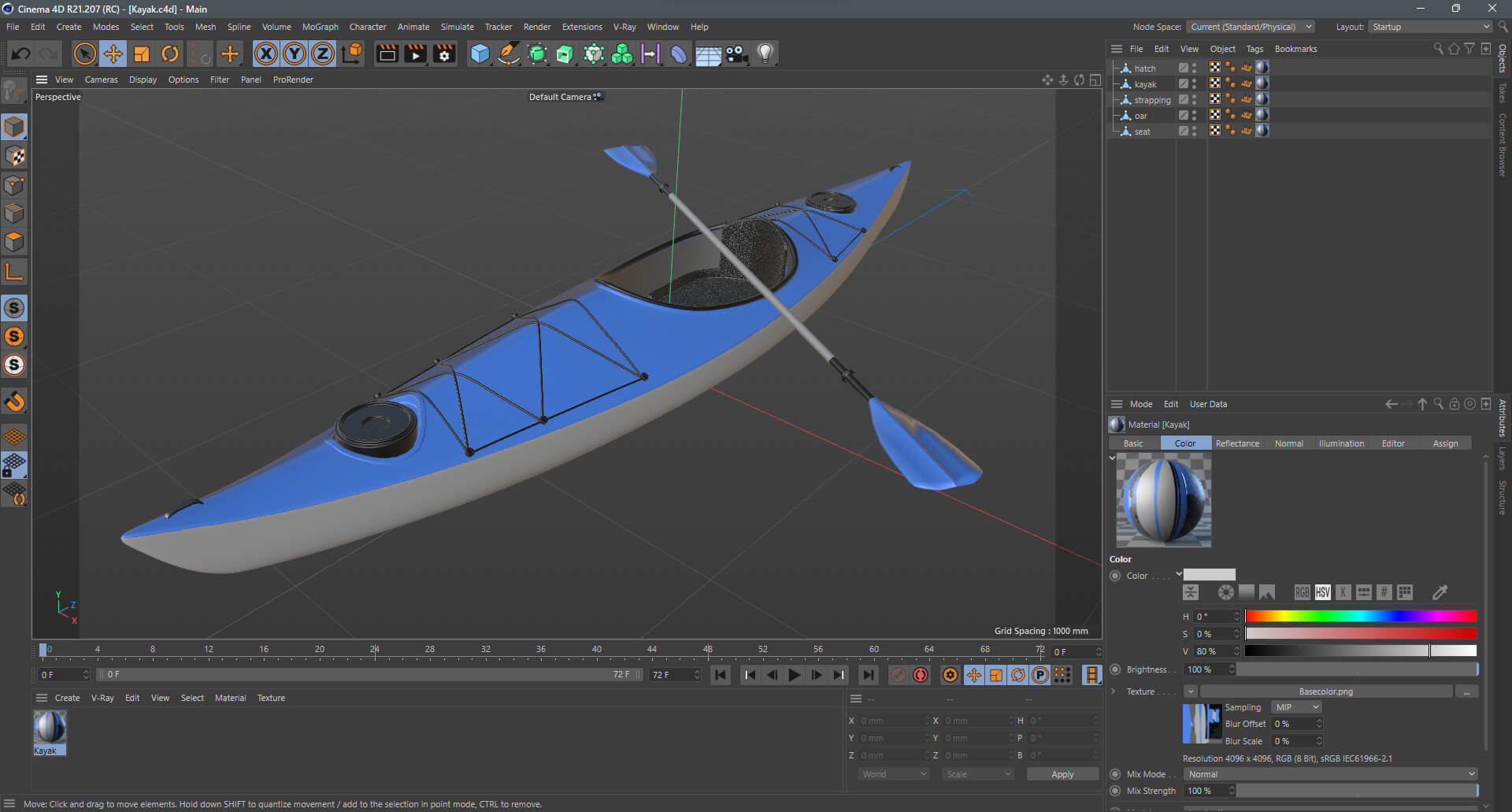 Kayak Boat 01 - 3D Model by Cactus3D