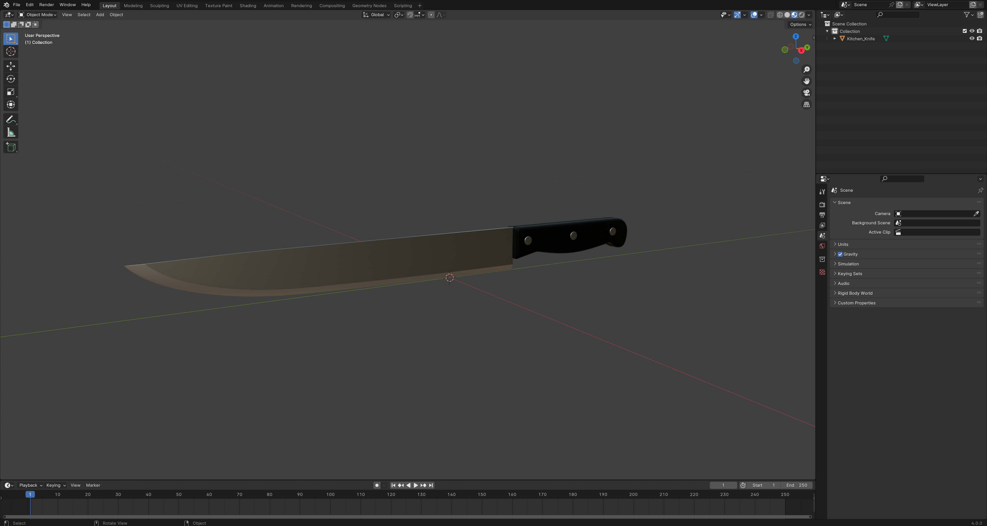 Kitchen Knife - 3D Model by Cactus3D