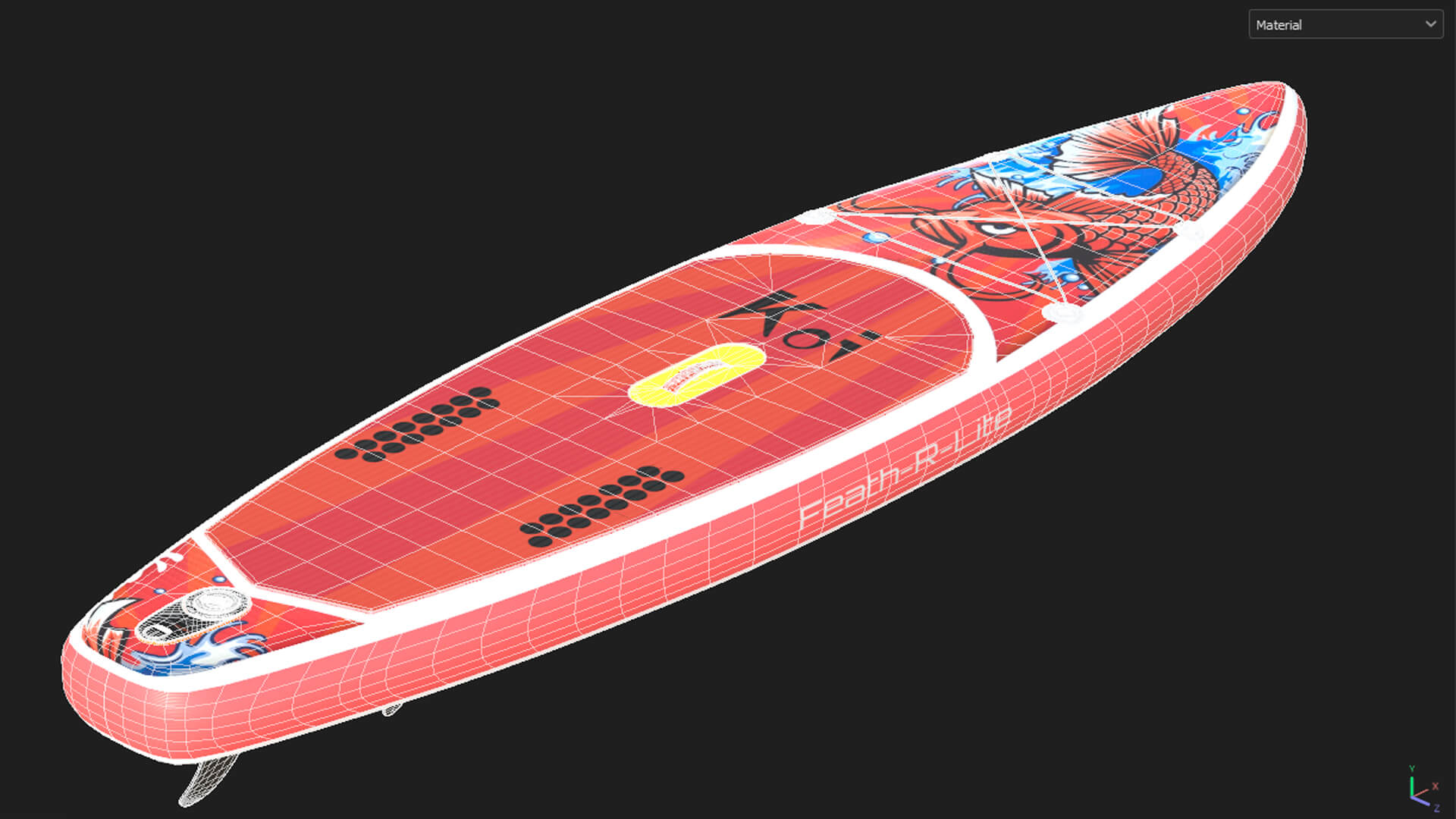 Koi Paddle Board - 3D Model by Cactus3D