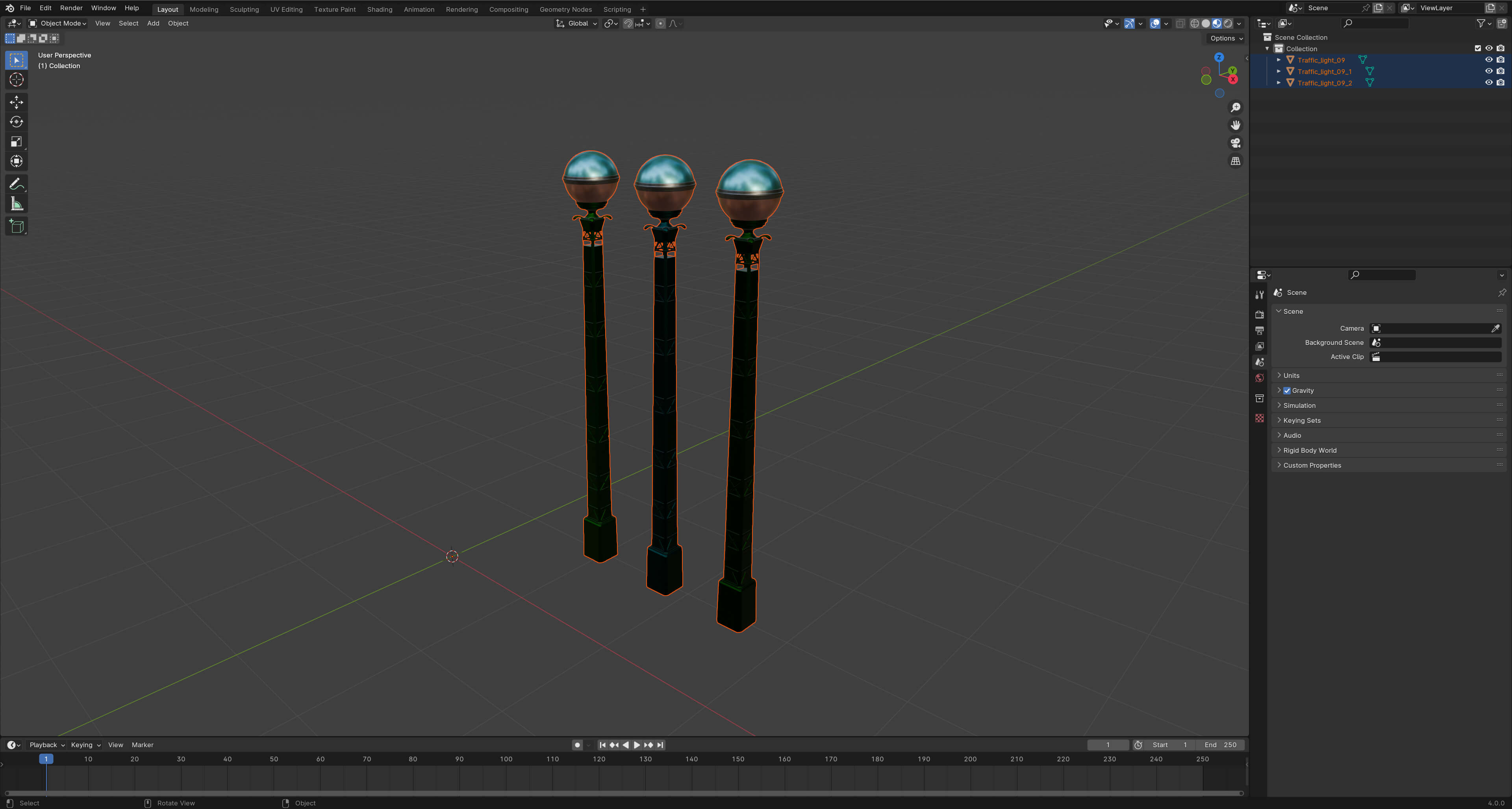 Lamp Post 02 - 3D Model by Cactus3D