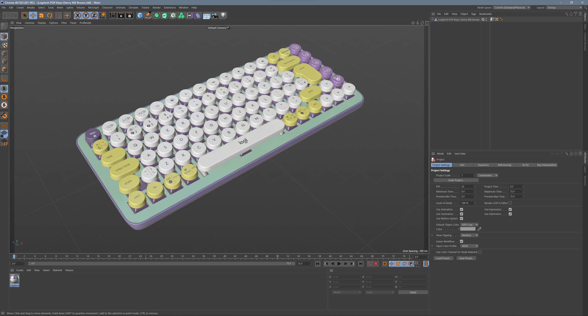 Logitech Pop Keys Cherry MX Brown - 3D Model by Cactus3D