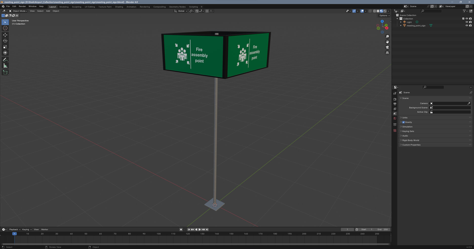 Meeting Point Sign - 3D Model by Cactus3D