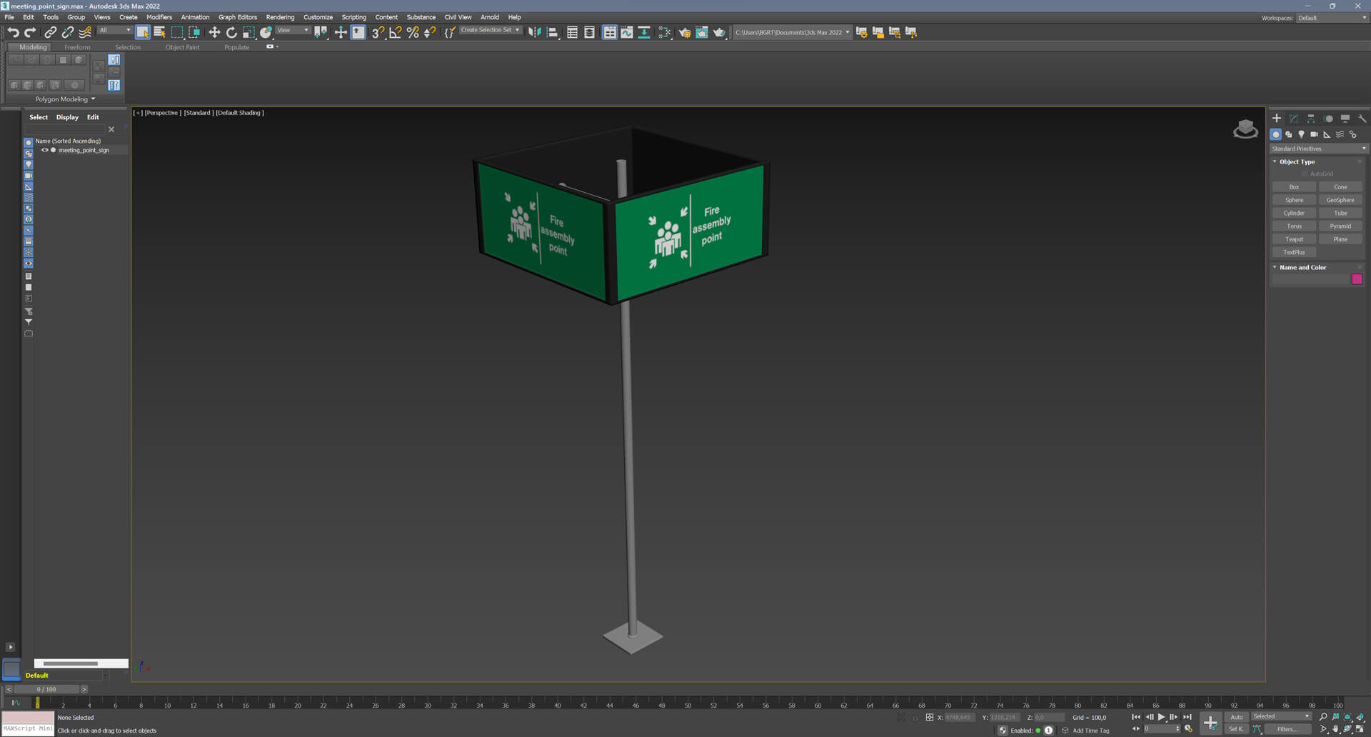 Meeting Point Sign - 3D Model by Cactus3D