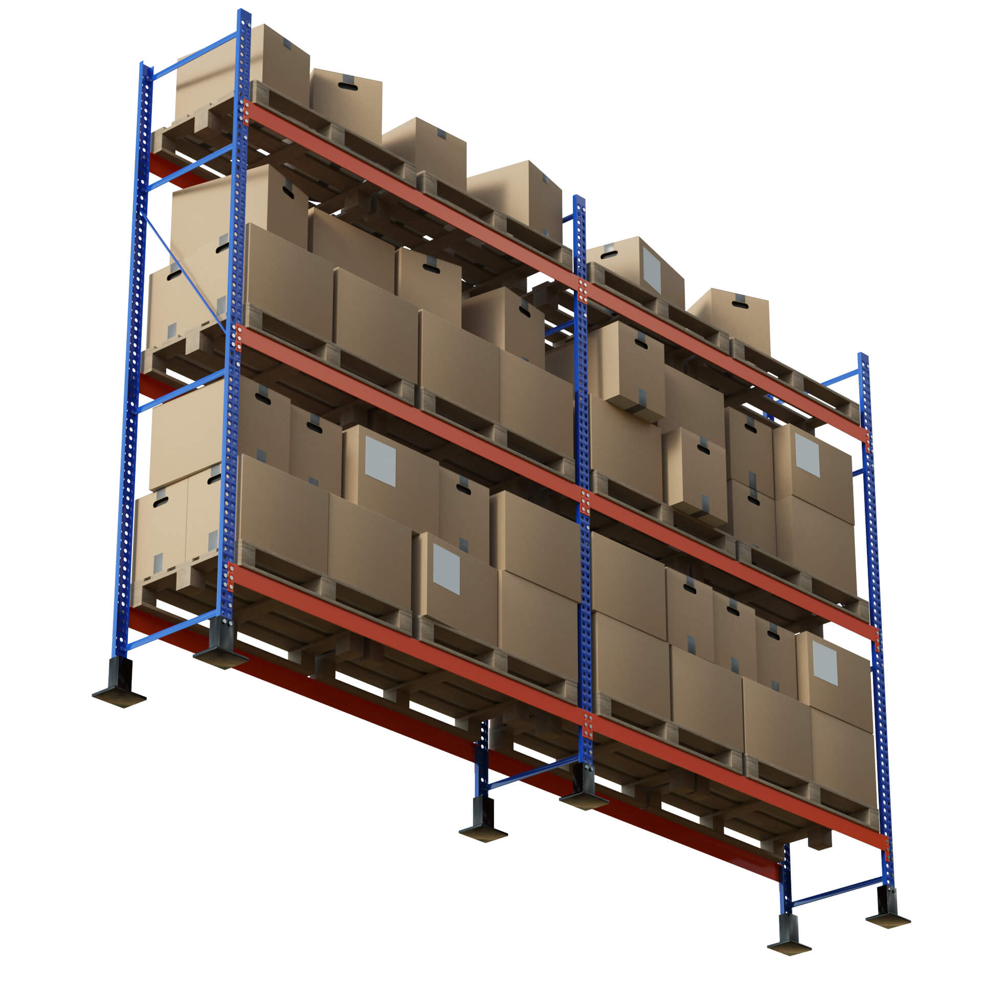 Metal Shelf Pallet Rack and Cardboard Boxes - 3D Model by Cactus3D