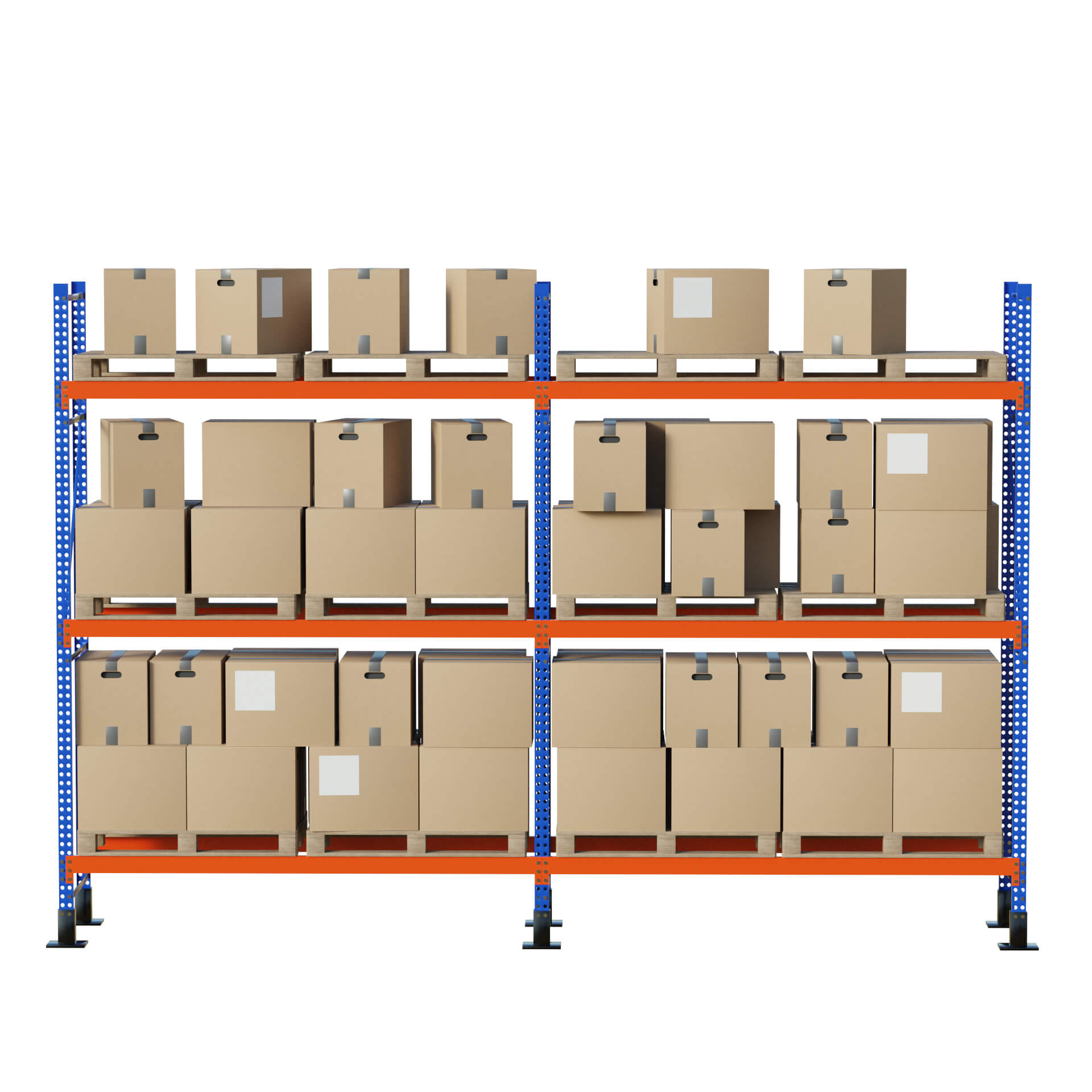 Metal Shelf Pallet Rack and Cardboard Boxes - 3D Model by Cactus3D