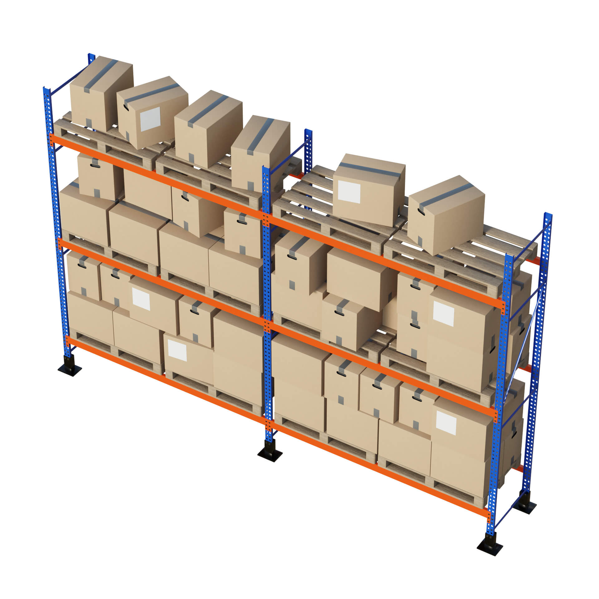 Metal Shelf Pallet Rack and Cardboard Boxes - 3D Model by Cactus3D