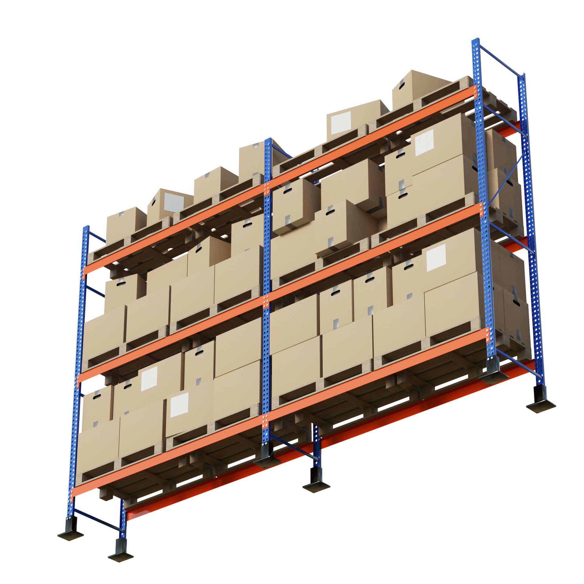 Metal Shelf Pallet Rack and Cardboard Boxes - 3D Model by Cactus3D