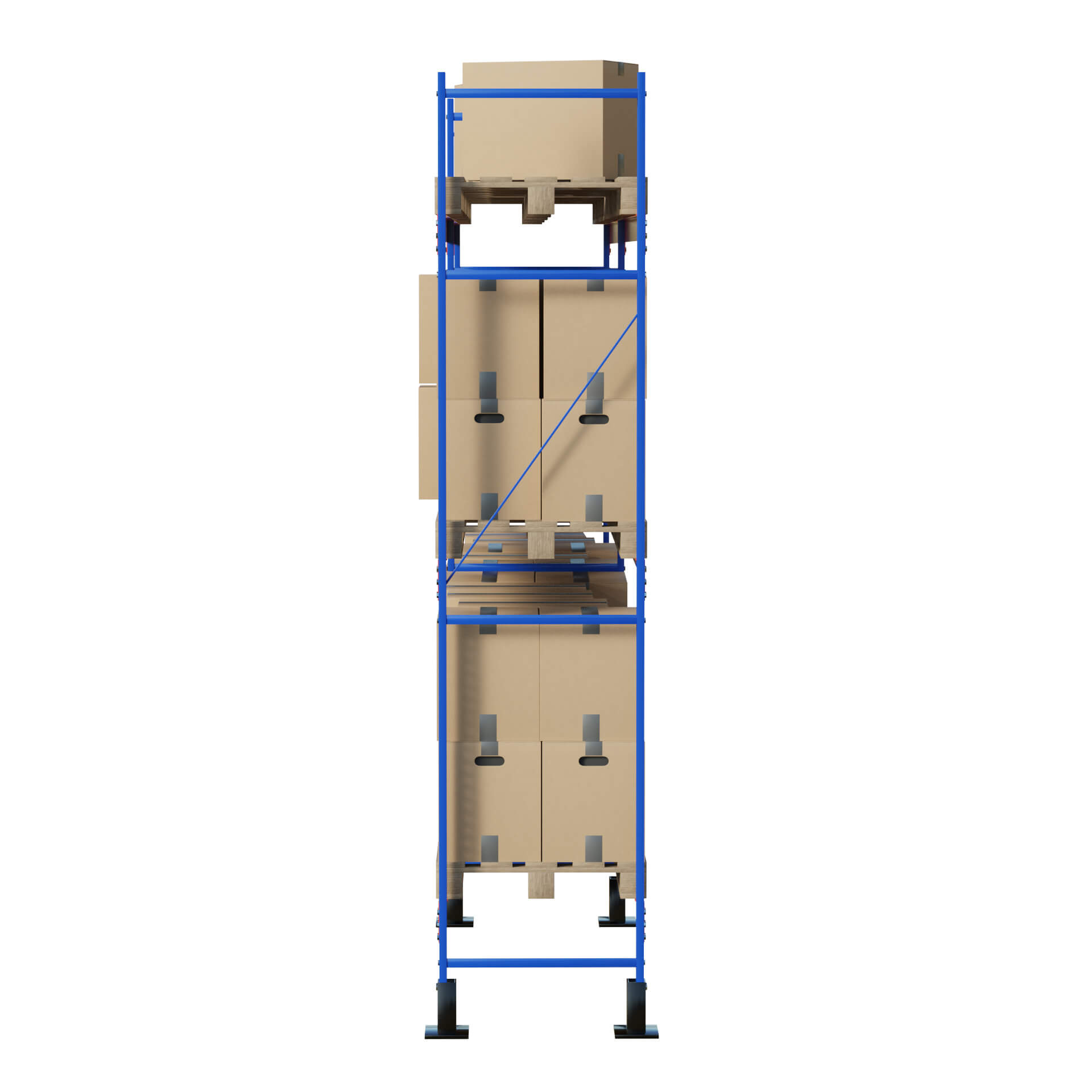 Metal Shelf Pallet Rack and Cardboard Boxes - 3D Model by Cactus3D