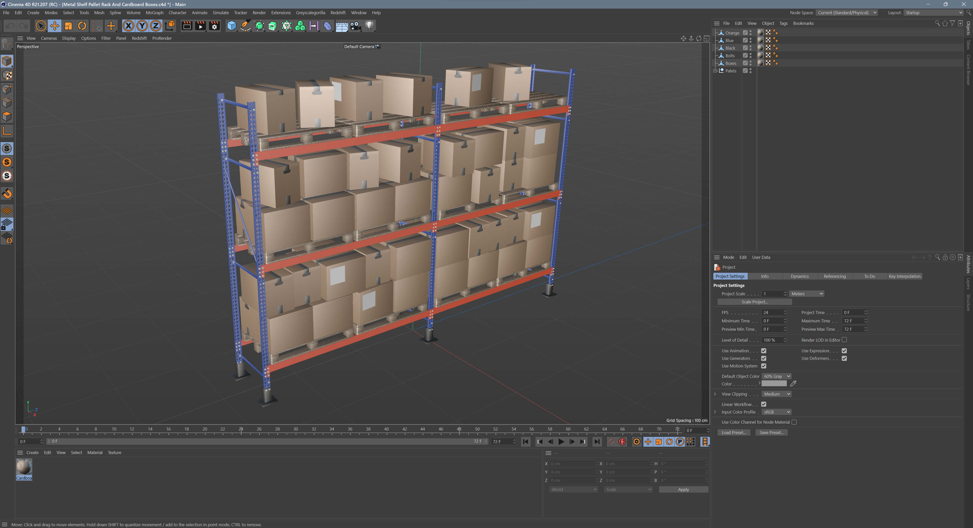 Metal Shelf Pallet Rack and Cardboard Boxes - 3D Model by Cactus3D