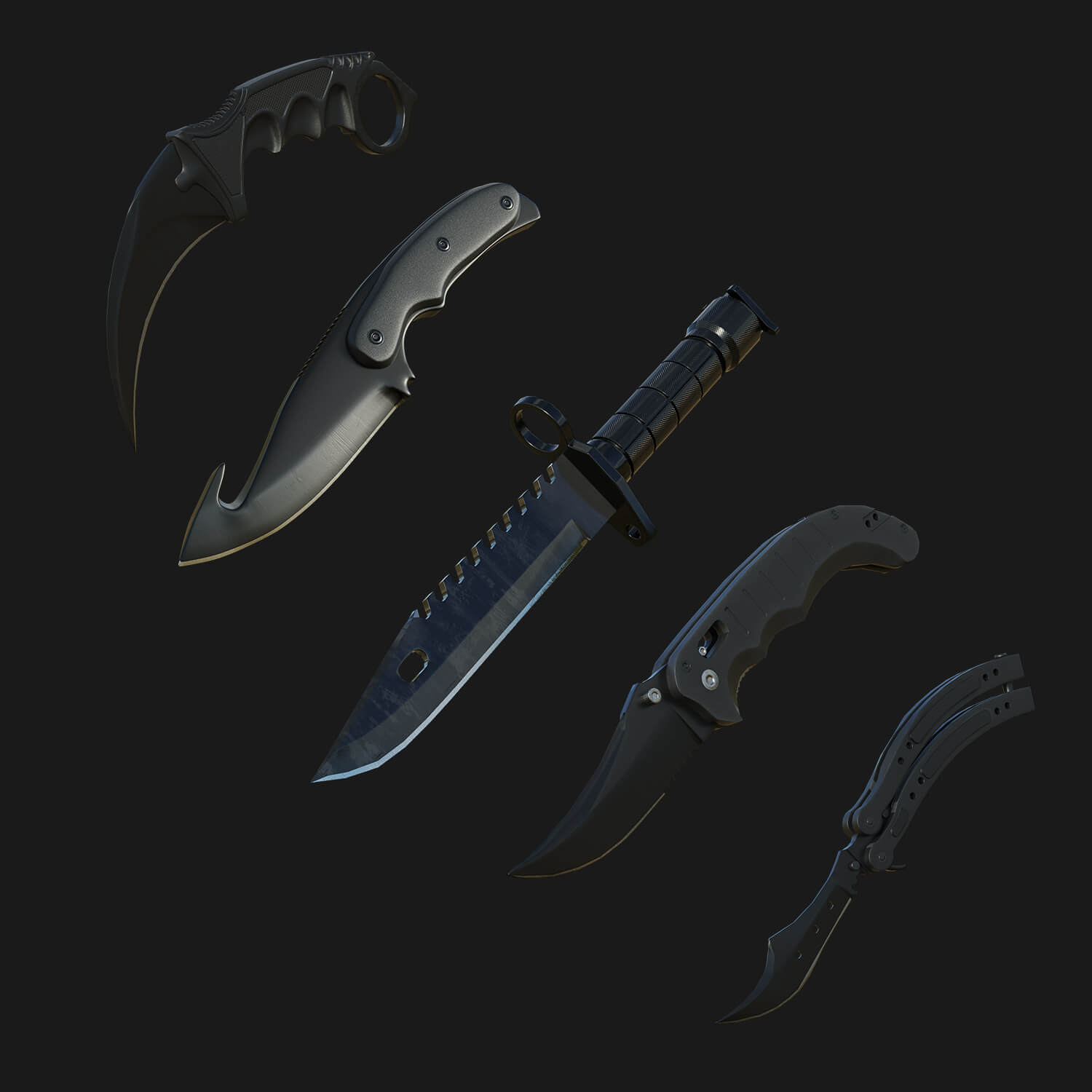 Military Knives Pack - 3D Model by Cactus3D