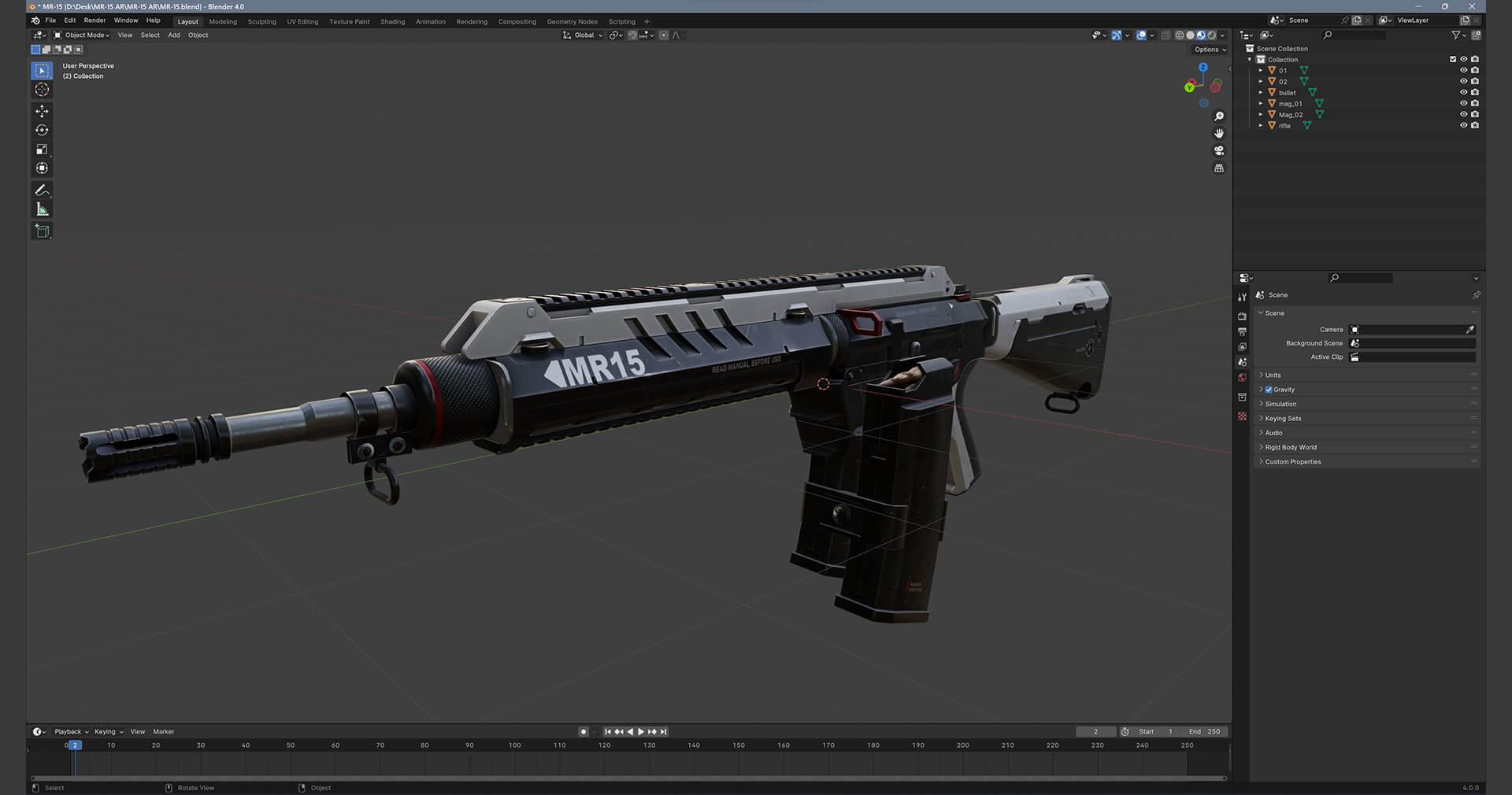 MR.15 Assault Rifle - 3D Model by Cactus3D