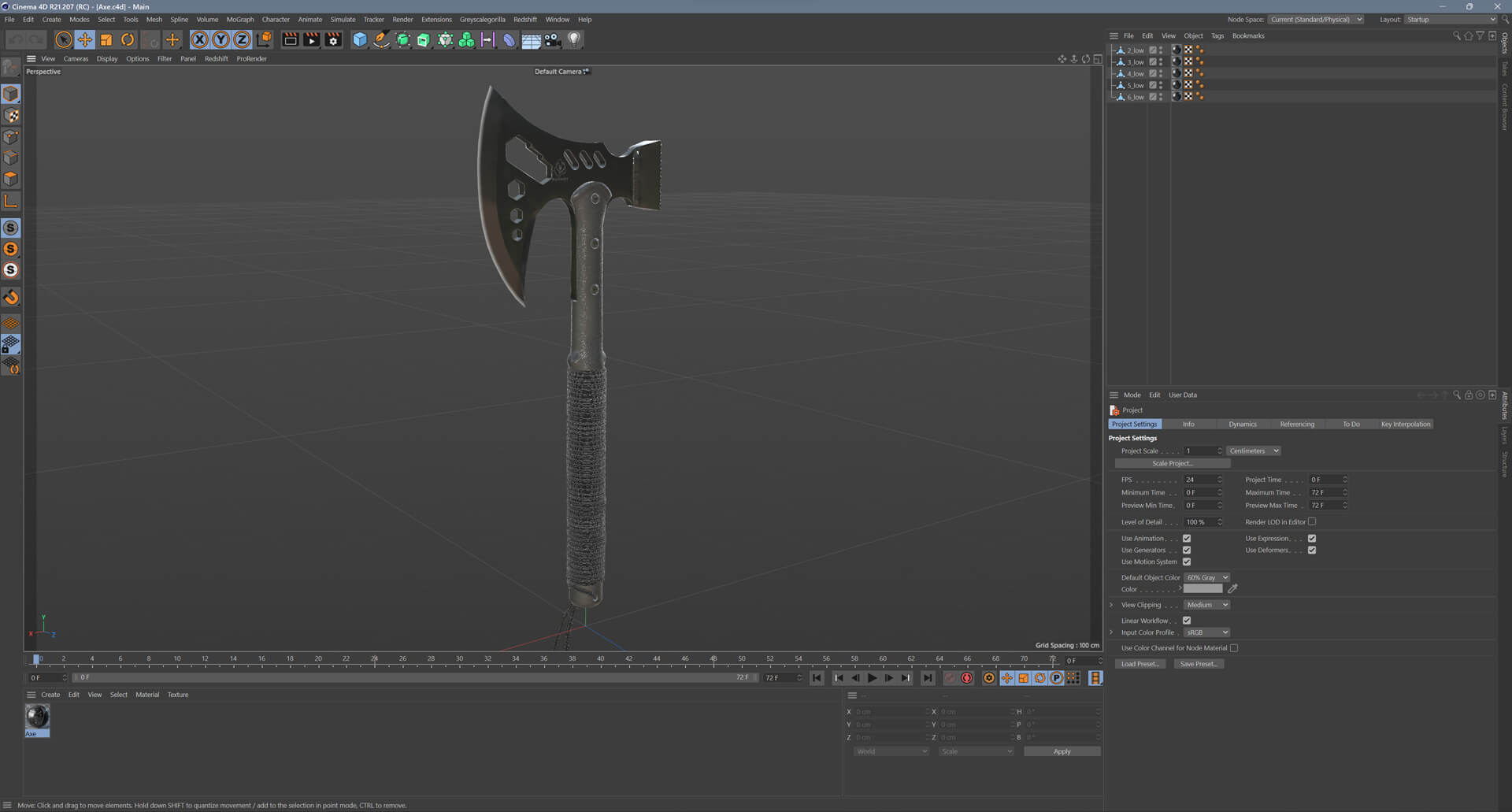 PBR Tactical Ax Low Poly 3D Model by Cactus3D