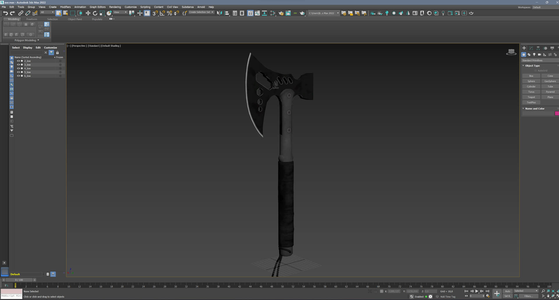 PBR Tactical Ax Low Poly 3D Model by Cactus3D