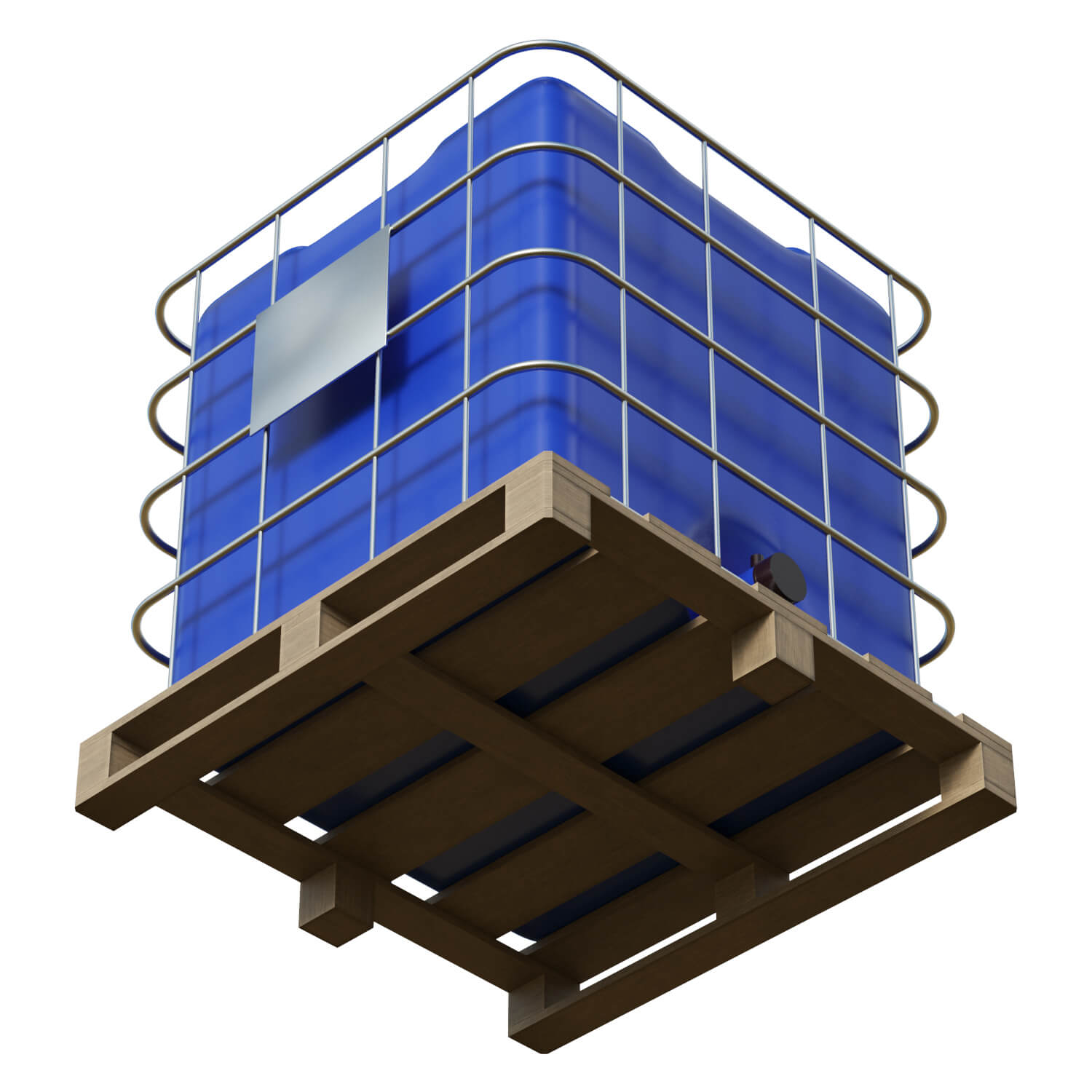 Plastic Water Tank on Pallet - 3D Model by Cactus3D