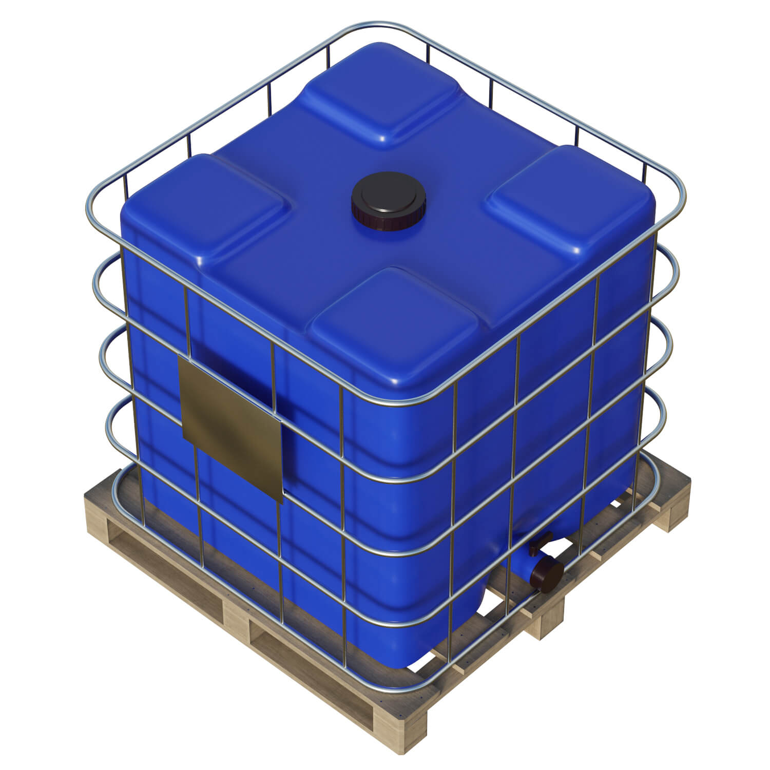 Plastic Water Tank on Pallet - 3D Model by Cactus3D