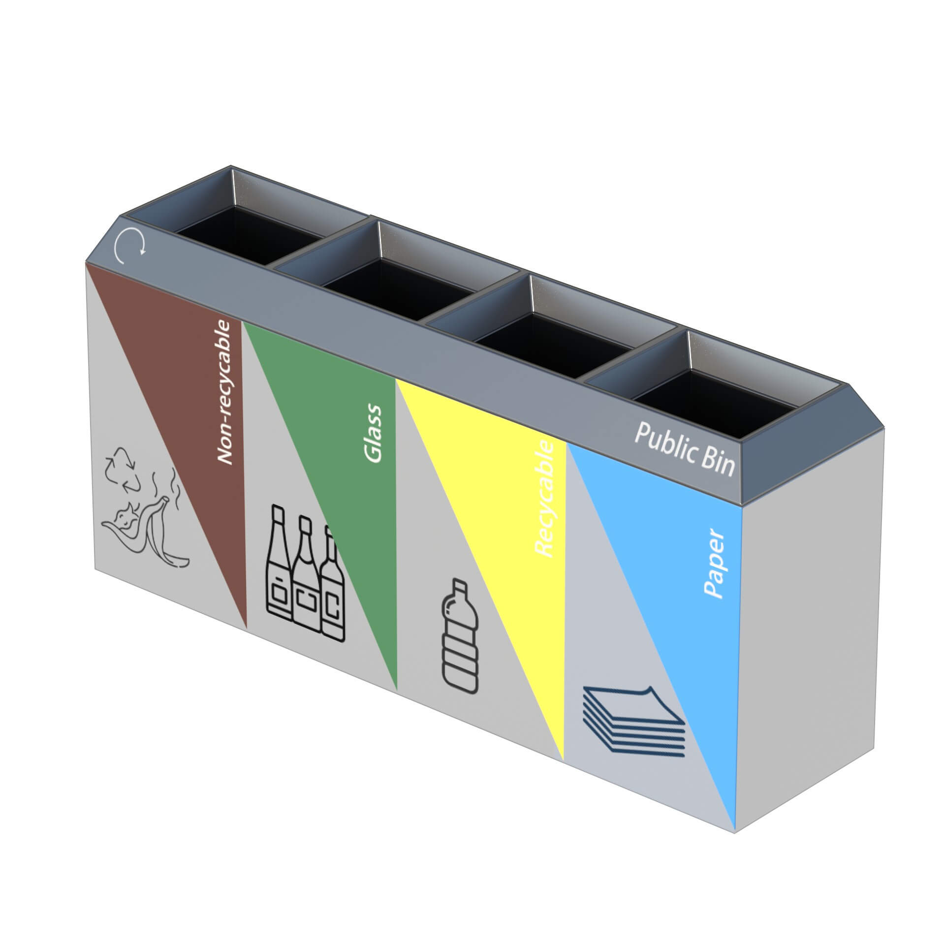 Public Recycling Station - 3D Model by Cactus3D