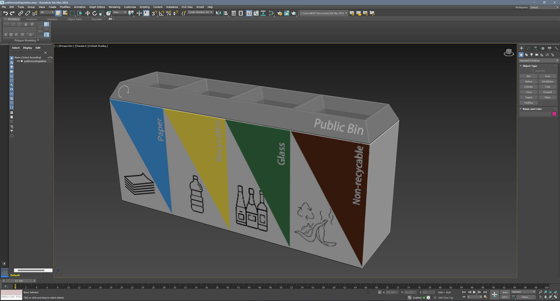 Public Recycling Station - 3D Model by Cactus3D