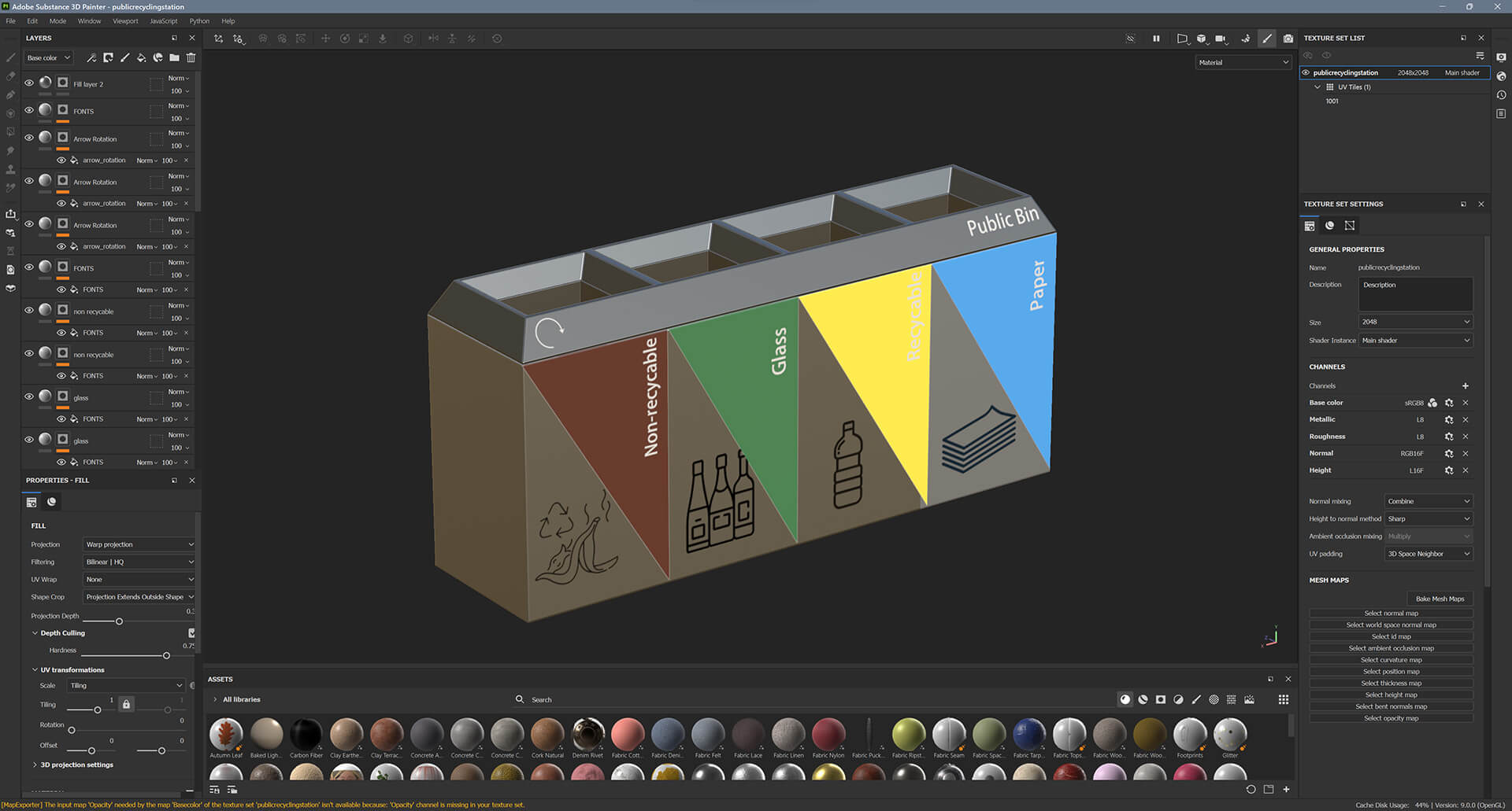 Public Recycling Station - 3D Model by Cactus3D