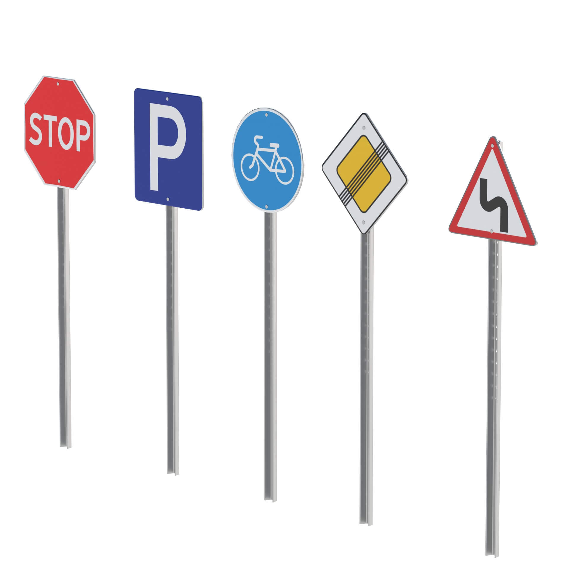 Road Signs Set 01 - 3D Model by Cactus3D
