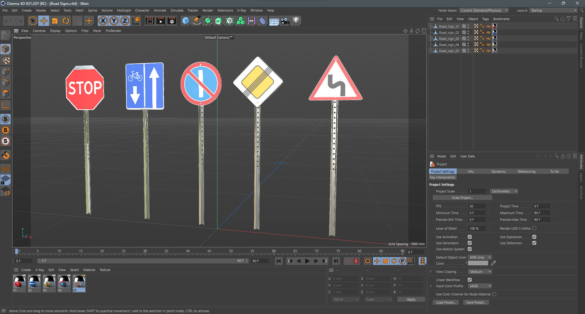 Road Signs Set 01 - 3D Model by Cactus3D