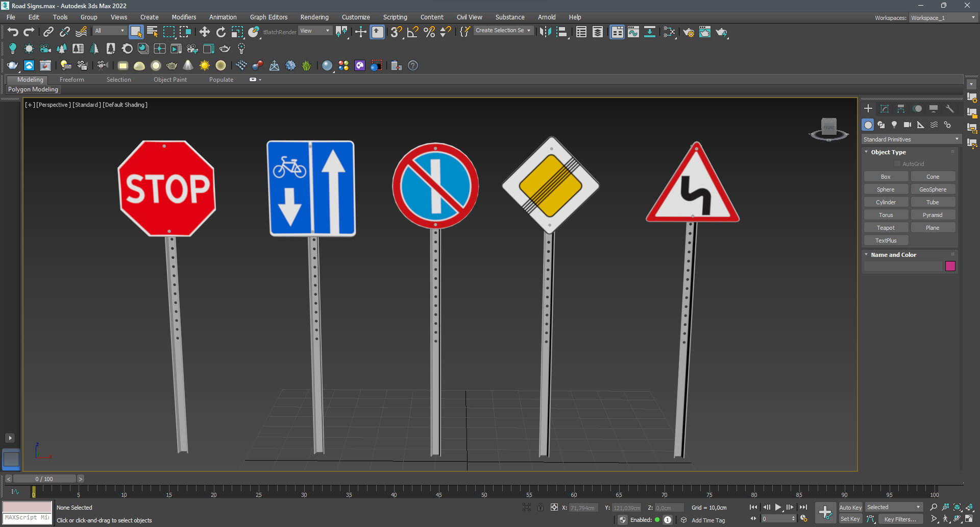 Road Signs Set 01 - 3D Model by Cactus3D
