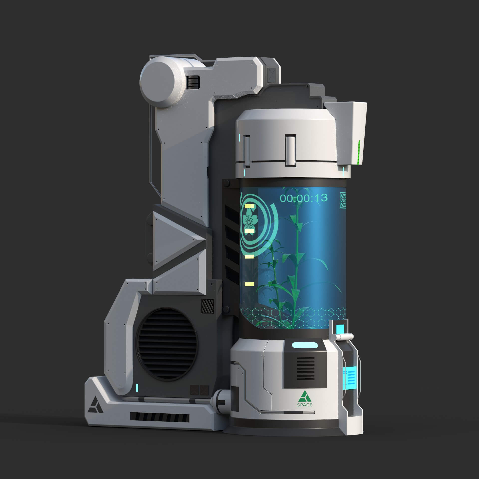 Sci-Fi Plant Container 3D Model by Cactus3D