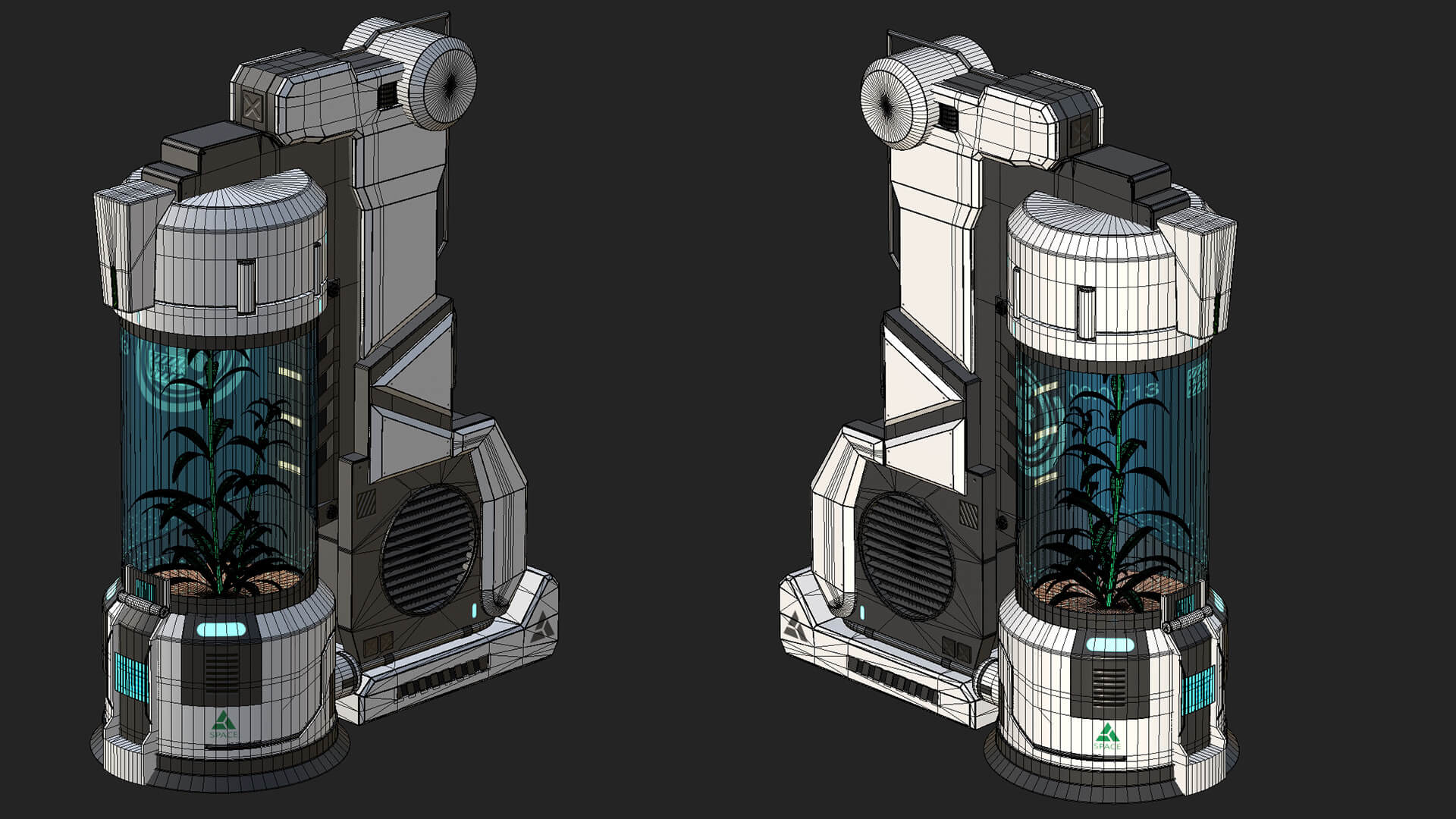 Sci-Fi Plant Container 3D Model by Cactus3D