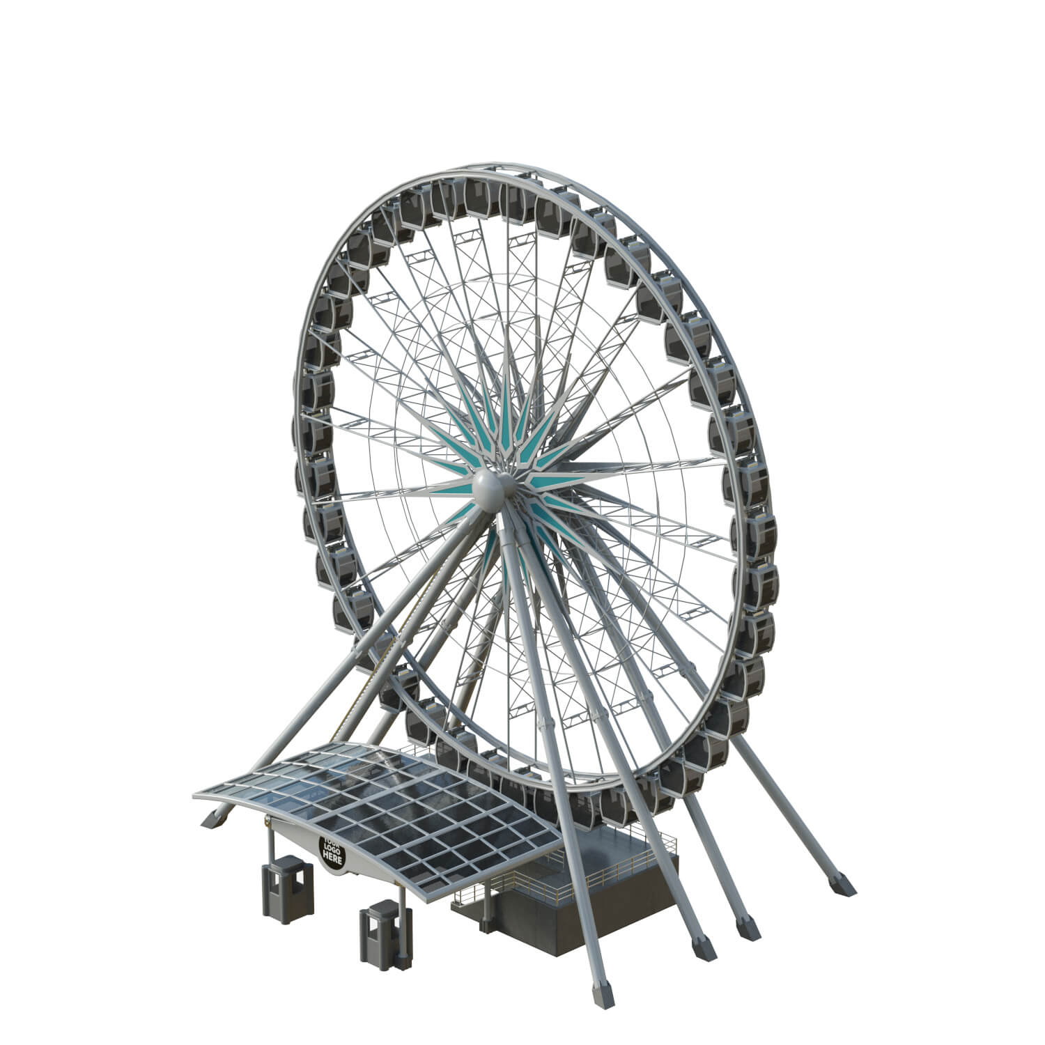 Sky Wheel Low Poly 3D Model by Cactus3D