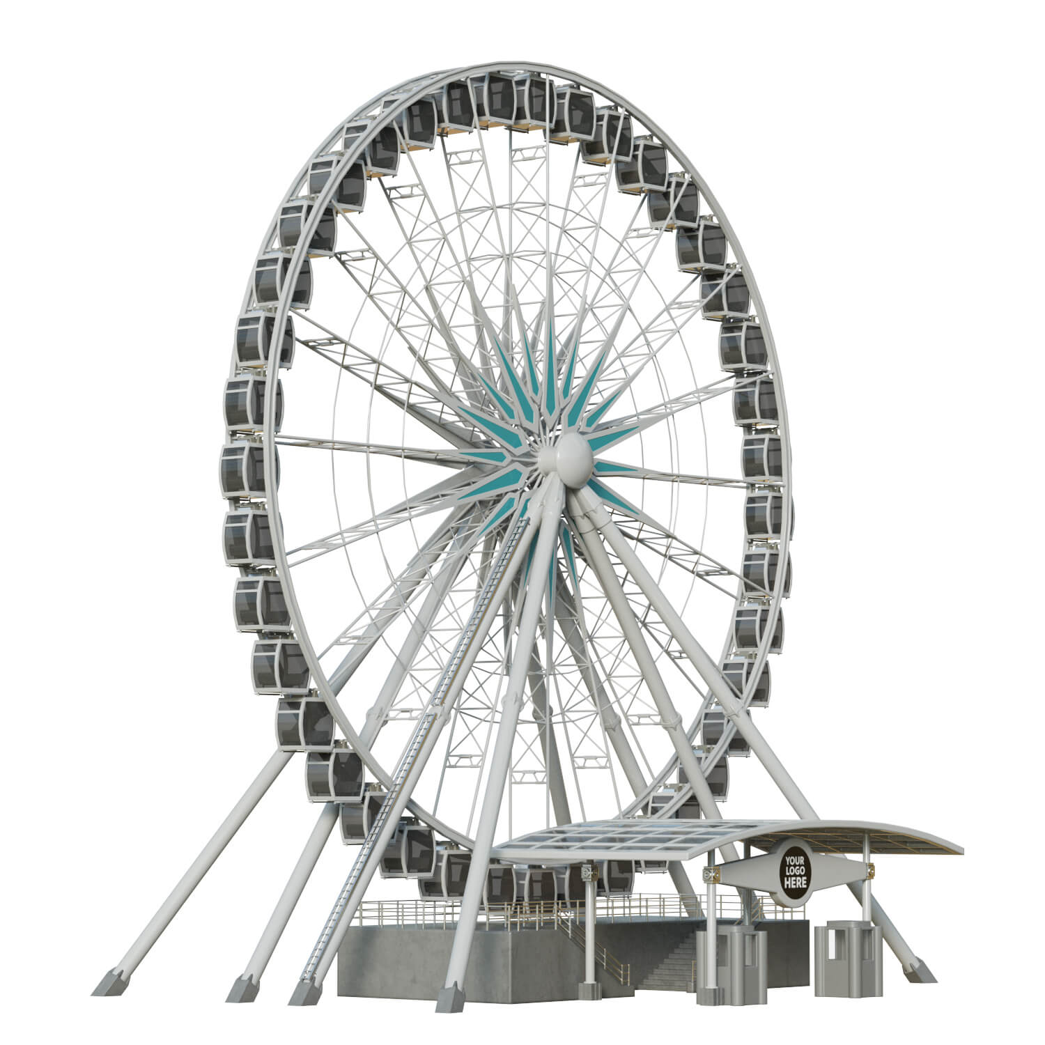 Sky Wheel Low Poly 3D Model by Cactus3D