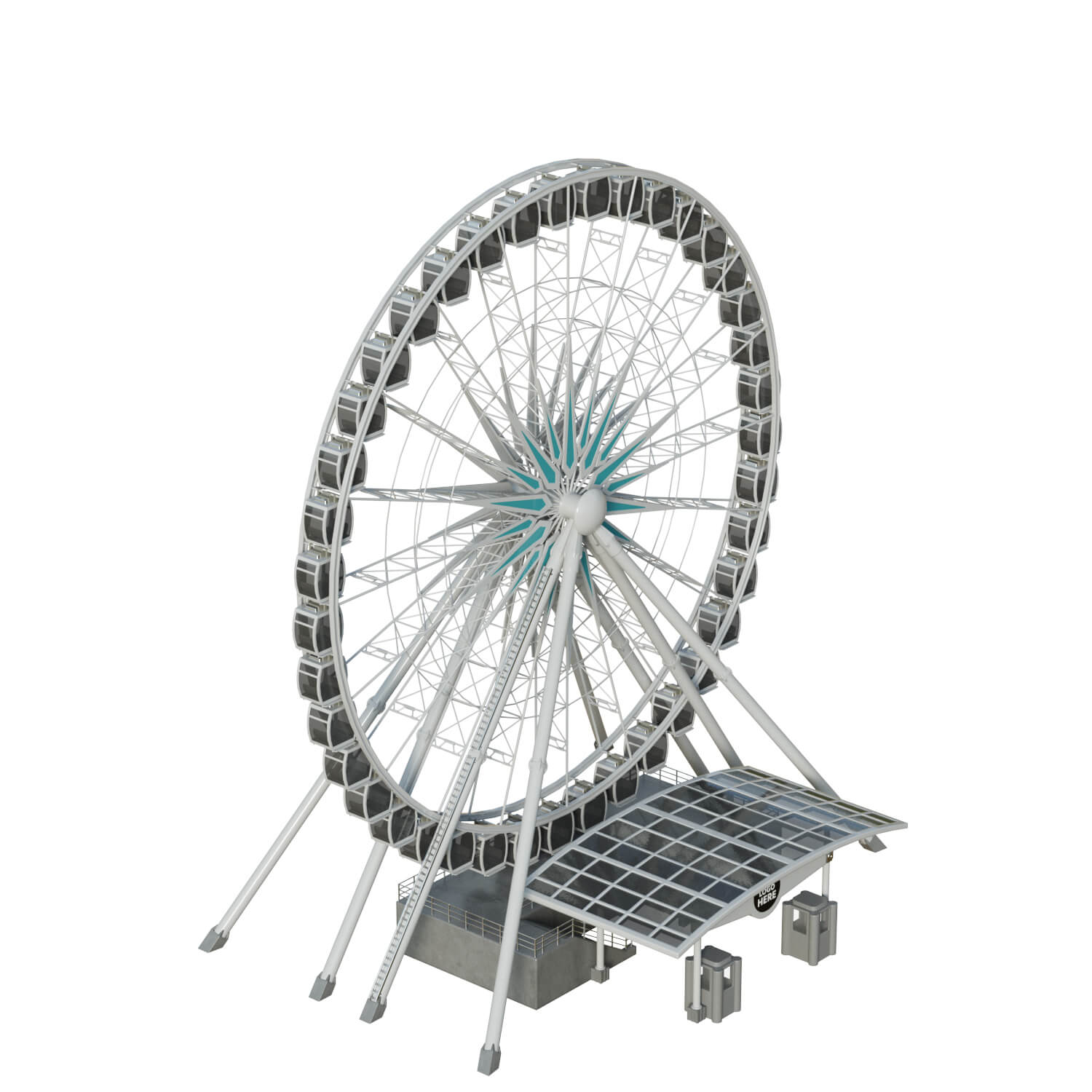 Sky Wheel Low Poly 3D Model by Cactus3D