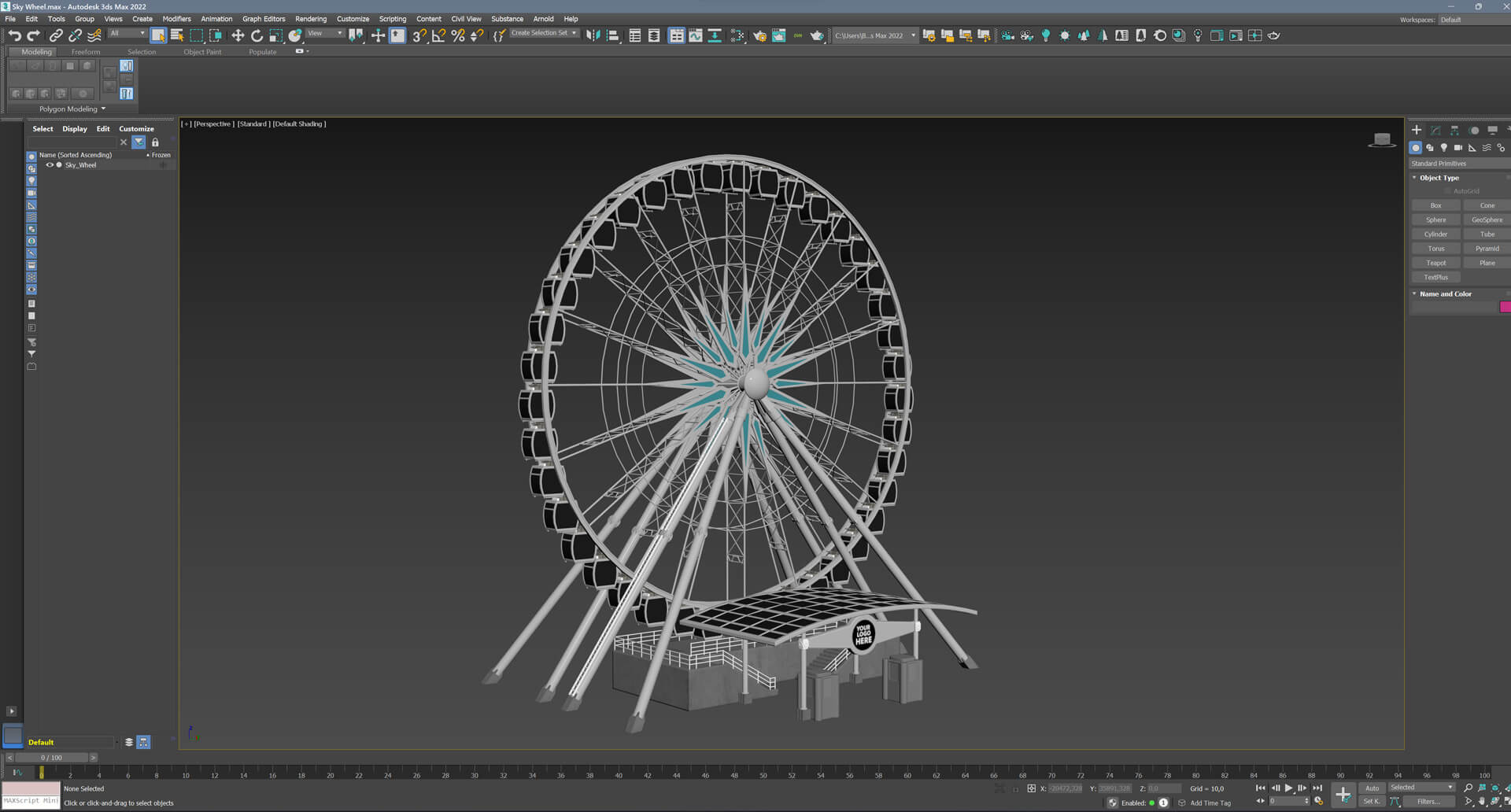 Sky Wheel Low Poly 3D Model by Cactus3D