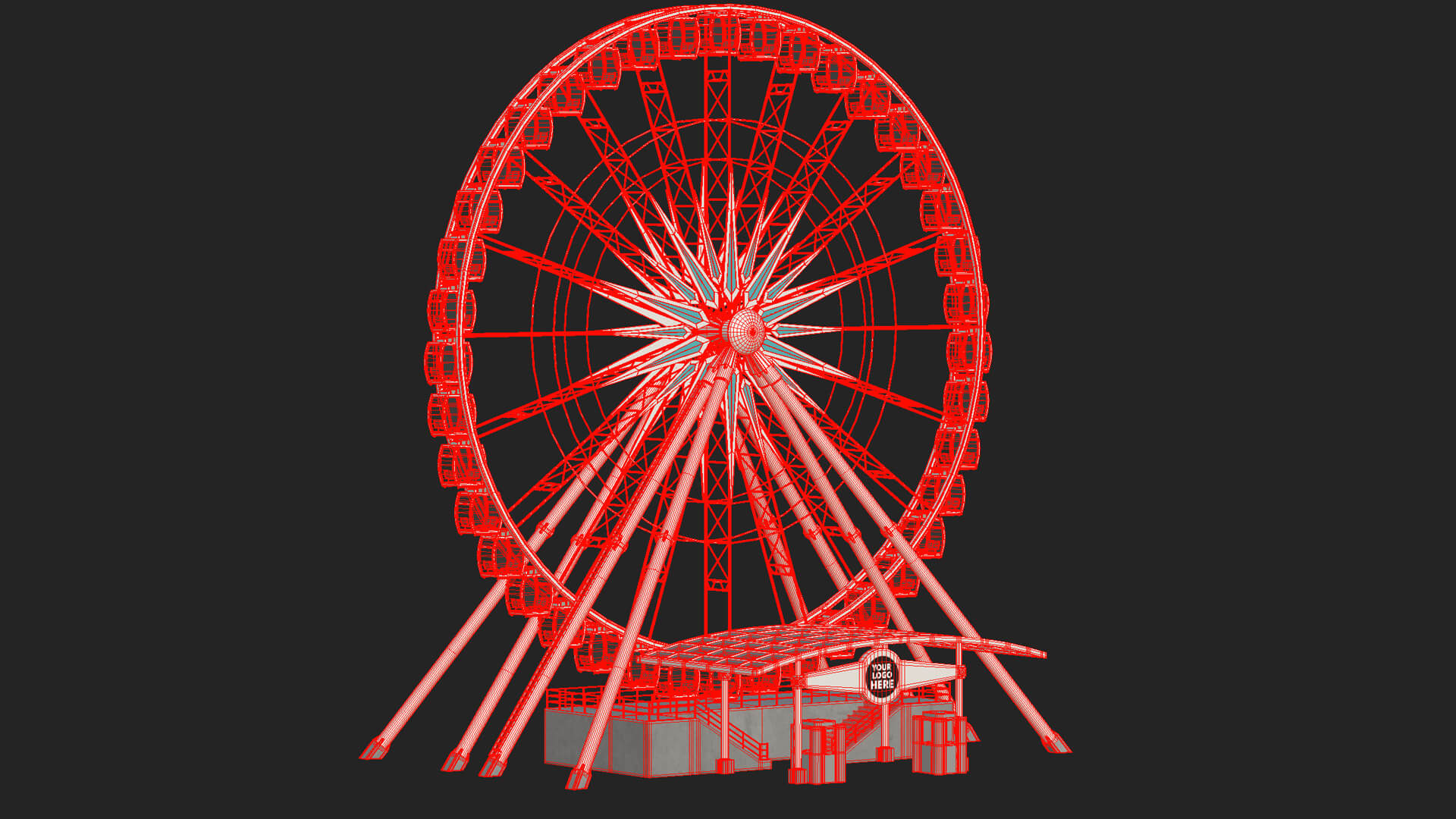 Sky Wheel Low Poly 3D Model by Cactus3D